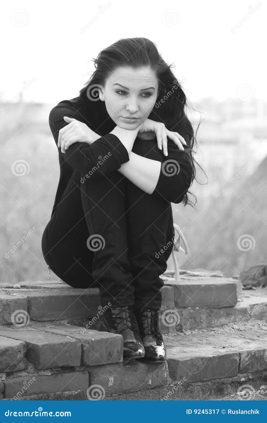 Sad woman stock image. Image of lifestyle, city, tough - 9245317