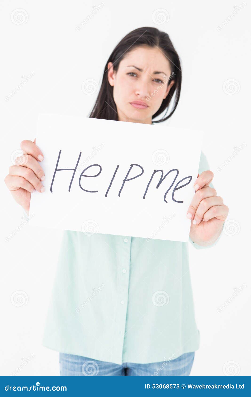 Sad woman asking for help stock image. Image of loser - 53068573