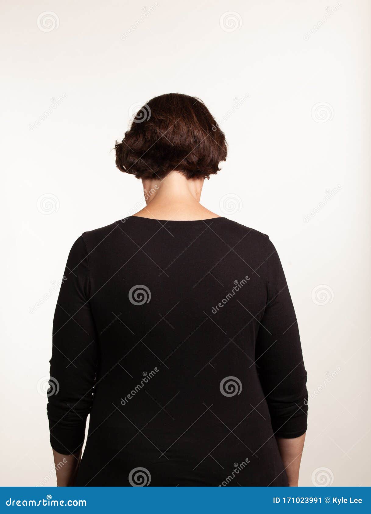 Sad Woman with Back To Camera and Head Down Stock Image - Image of ...