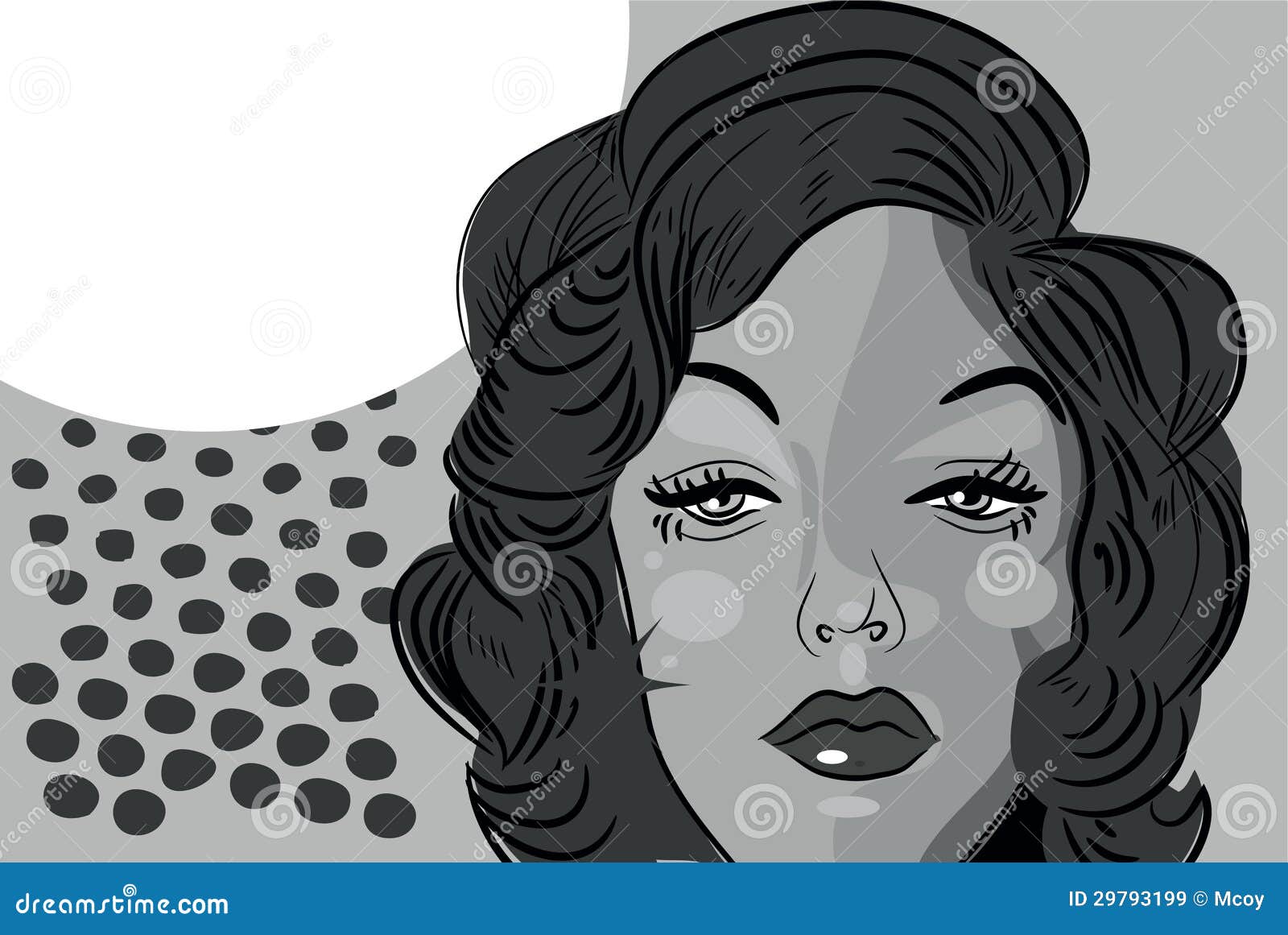 Woman Beaitiful Face Comic Tattoo Style Retro Blond Stock Illustration ...