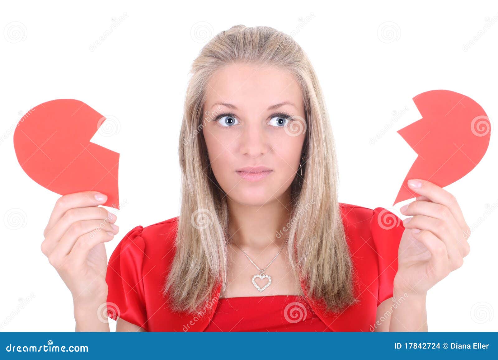 Sad Woman with Broken Heart Stock Photo - Image of celebration ...