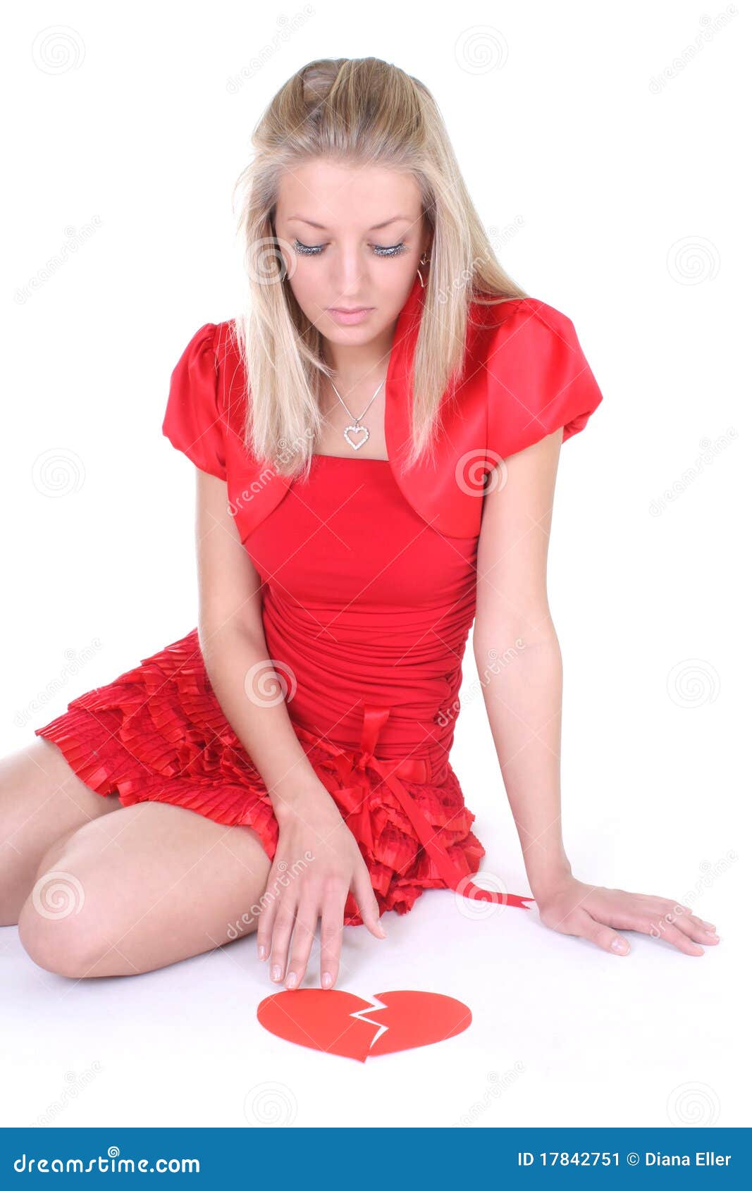 Sad Woman with Broken Heart Stock Image - Image of loneliness ...