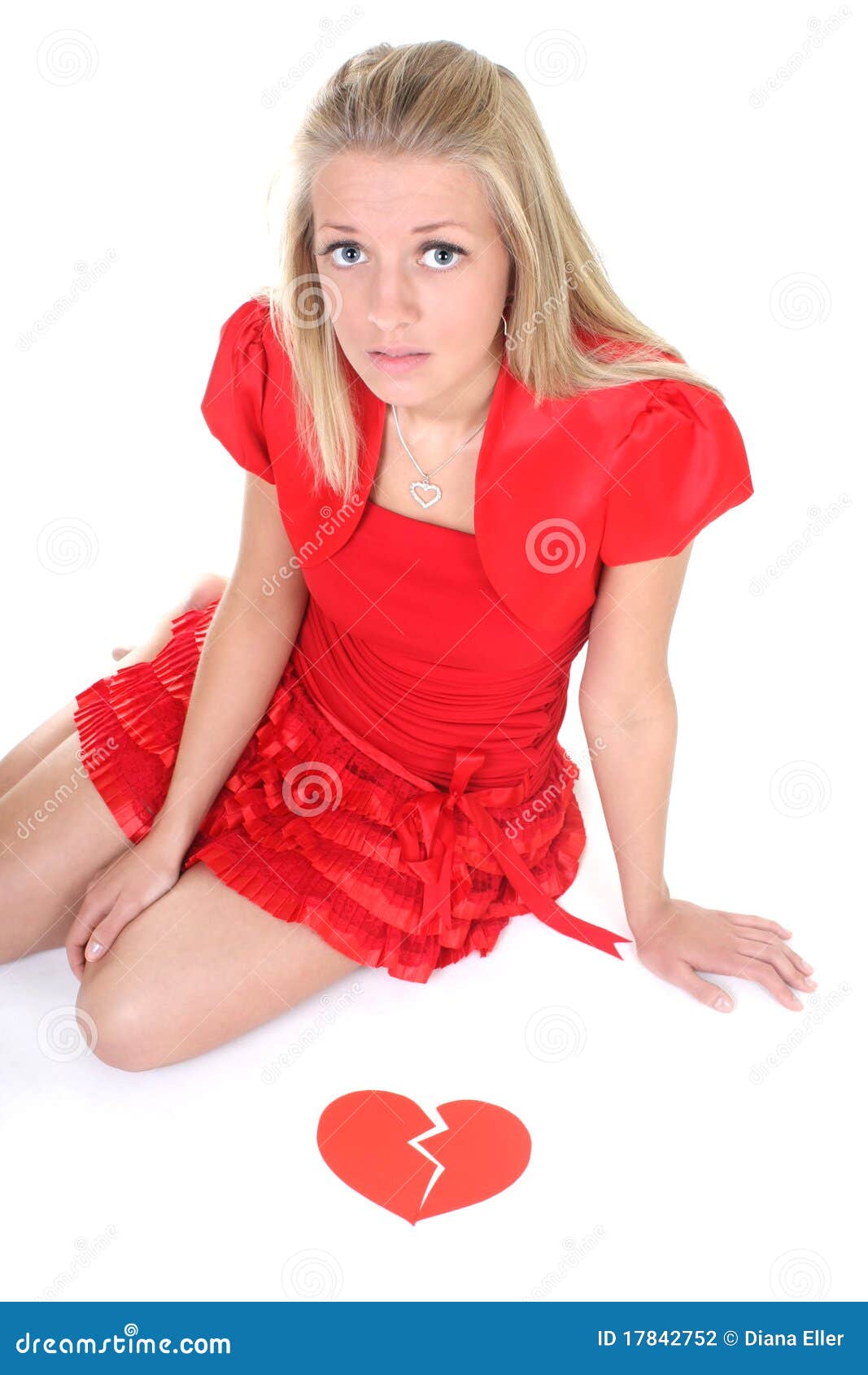 Sad Woman with Broken Heart Stock Photo - Image of dress, problem: 17842752