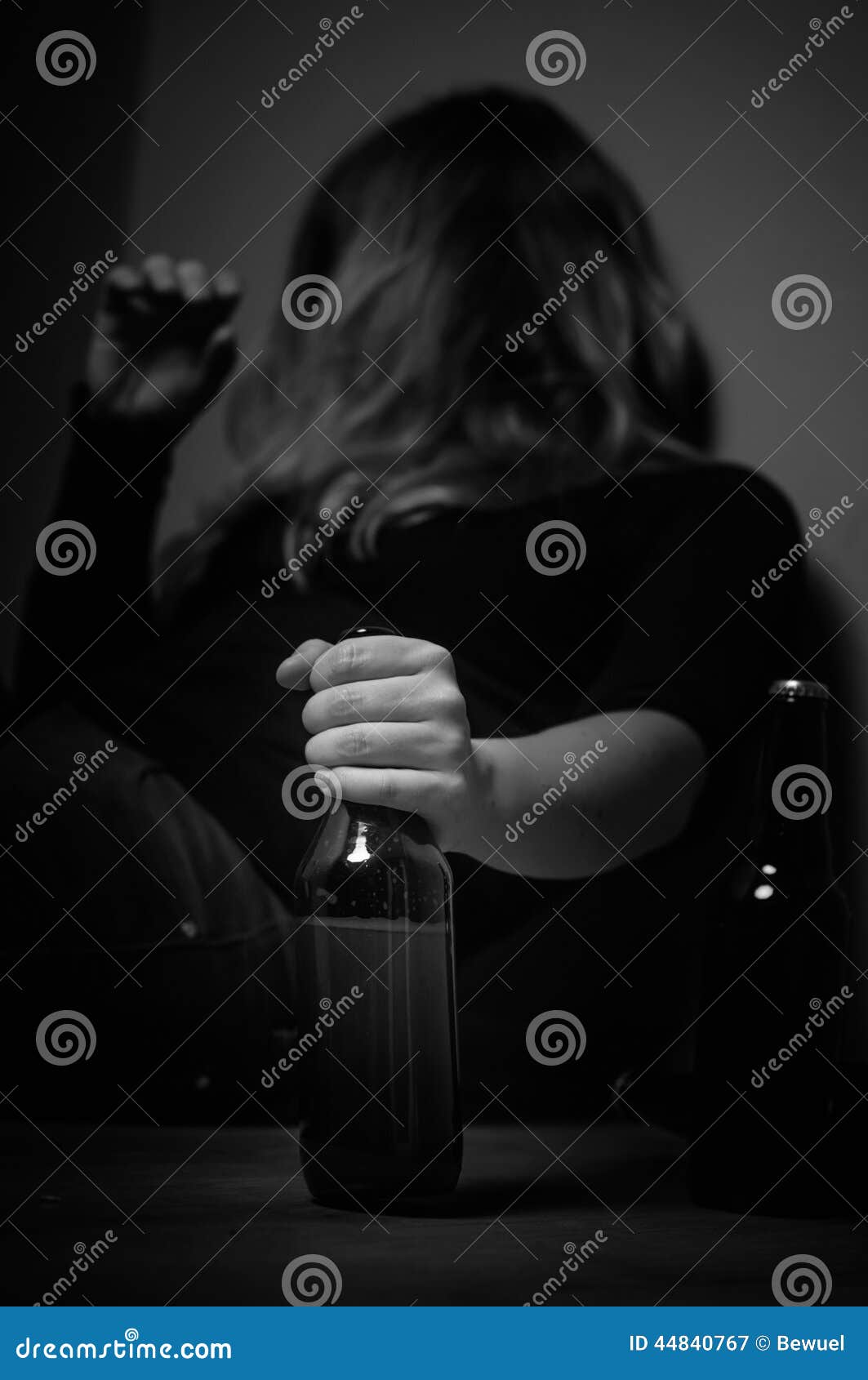 Sad woman drinking alcohol stock image. Image of alcoholism - 44840767