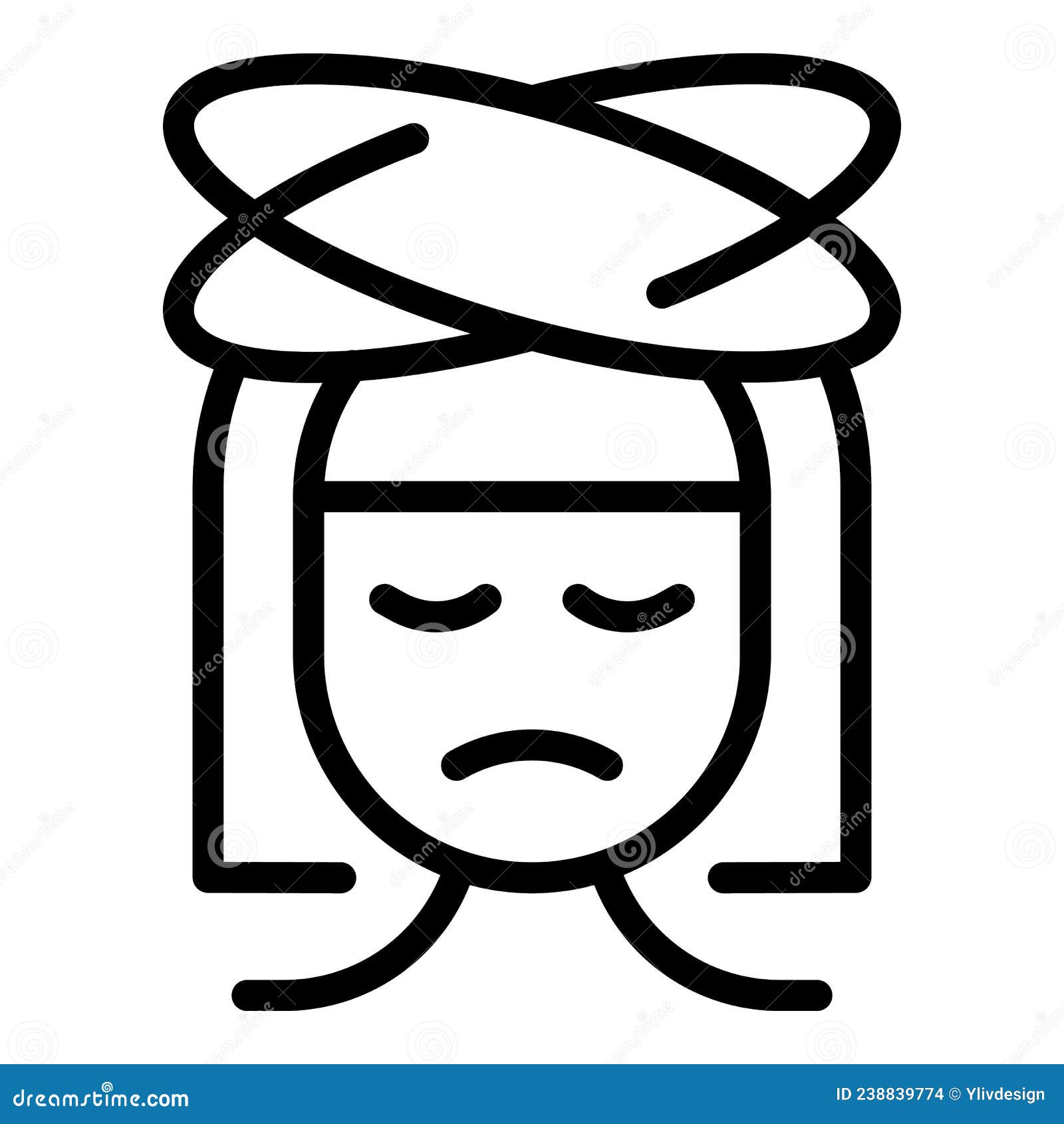 Sad Woman Icon Outline Vector Hormone Menopause Stock Vector