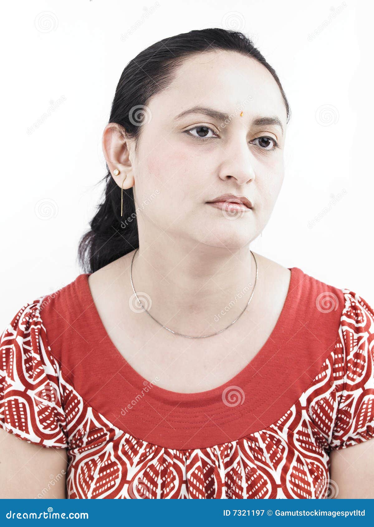 A Sad Woman of Indian Origin Stock Image - Image of hand, dress: 7321197
