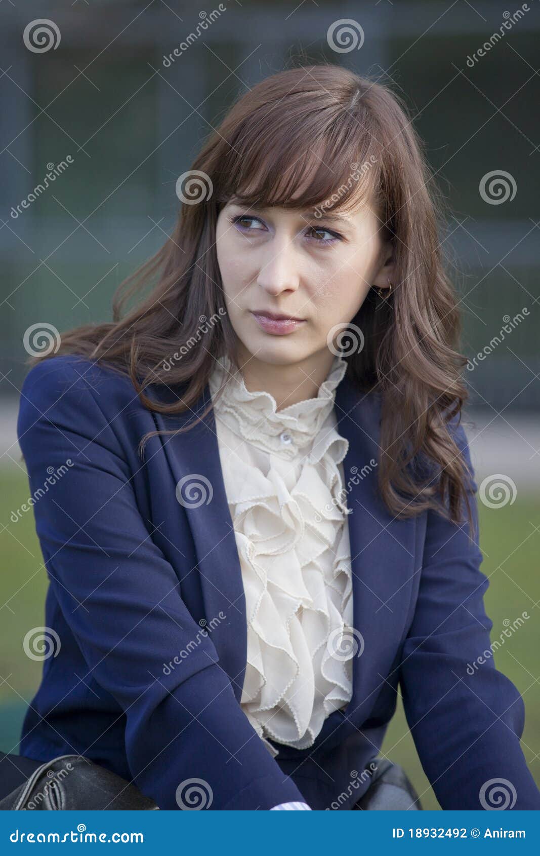 Sad woman outdoor stock photo. Image of jacket, expression - 18932492