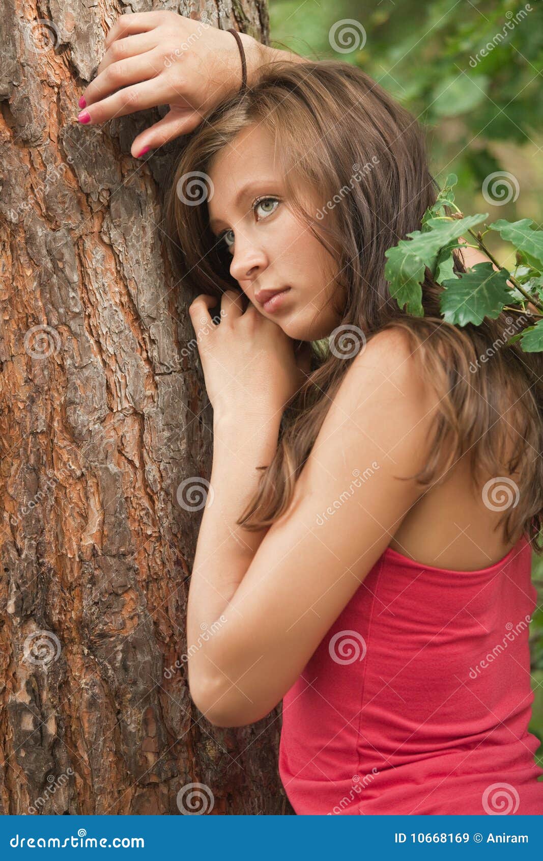 Sad woman outdoors stock image. Image of tree, woman - 10668169