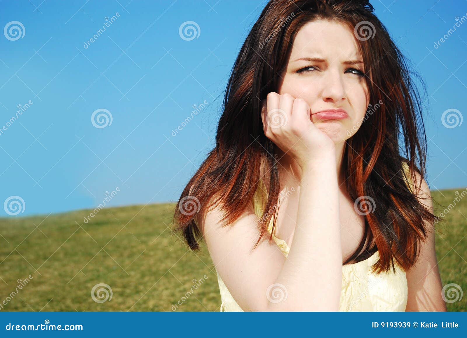 Sad woman outdoors stock image. Image of beautiful, outside - 9193939