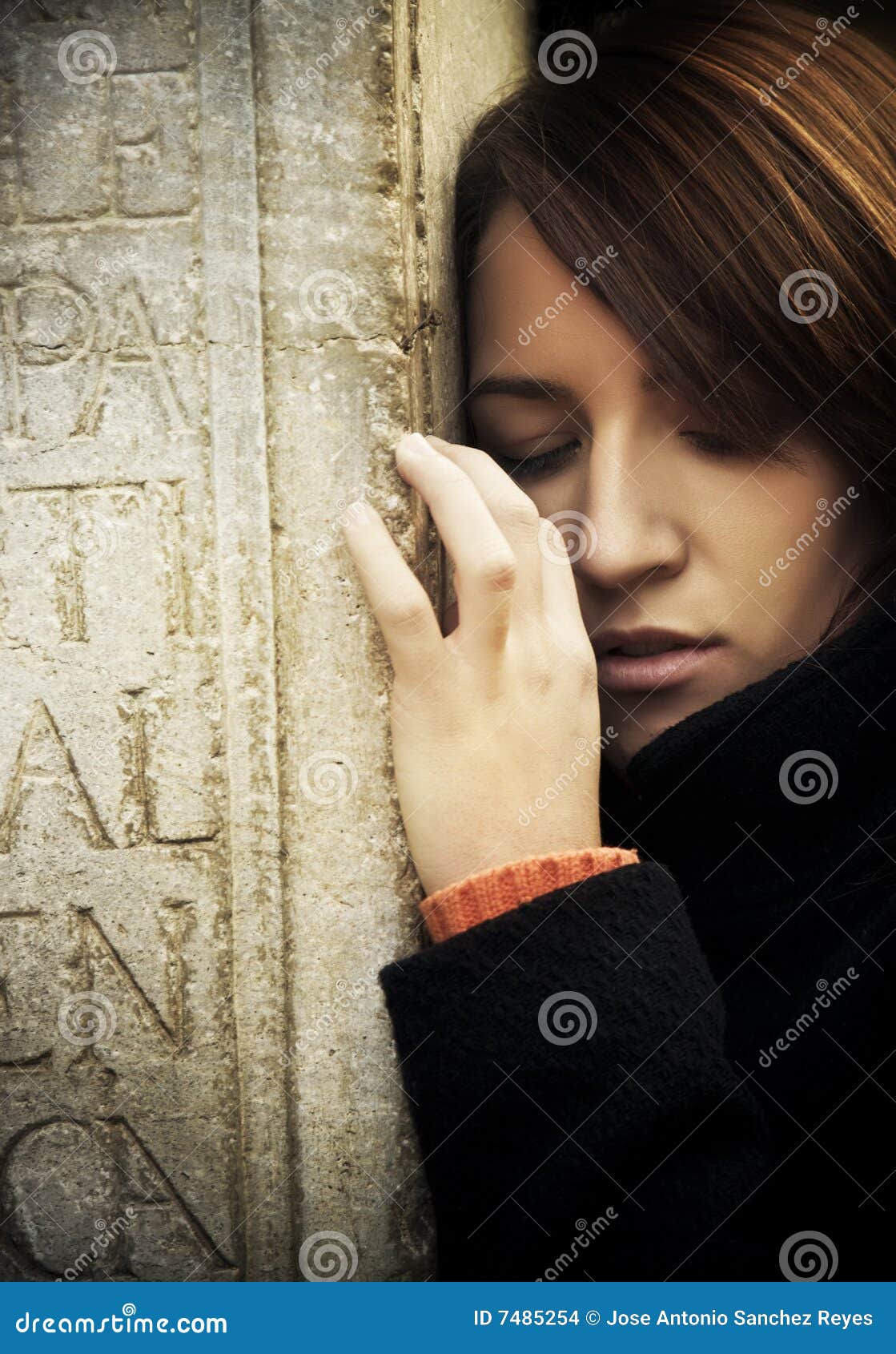 Sad woman portrait stock photo. Image of emotion, alone - 7485254