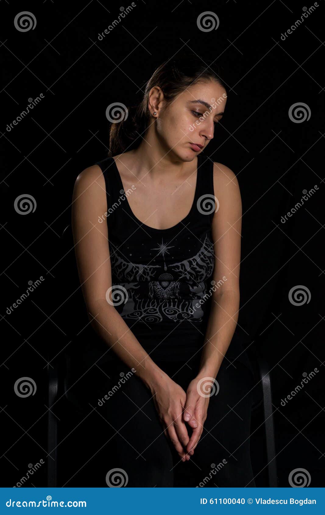 Sad woman stock photo. Image of troubled, worried, background - 61100040