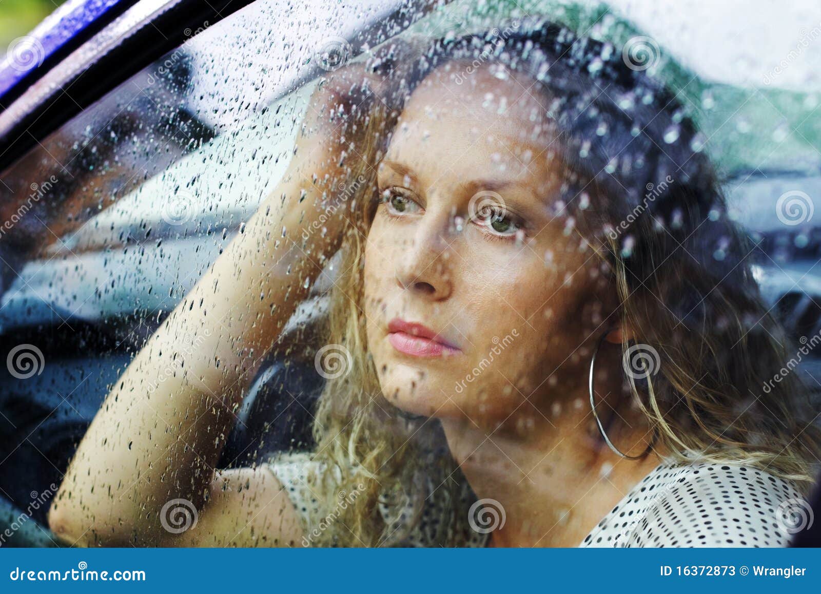 Sad Woman Looking Out Car Window Stock Photos - Free & Royalty-Free ...