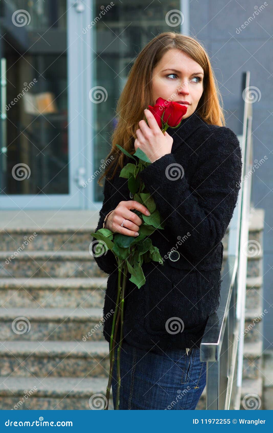 Sad woman with a roses stock image. Image of adult, glamour - 11972255
