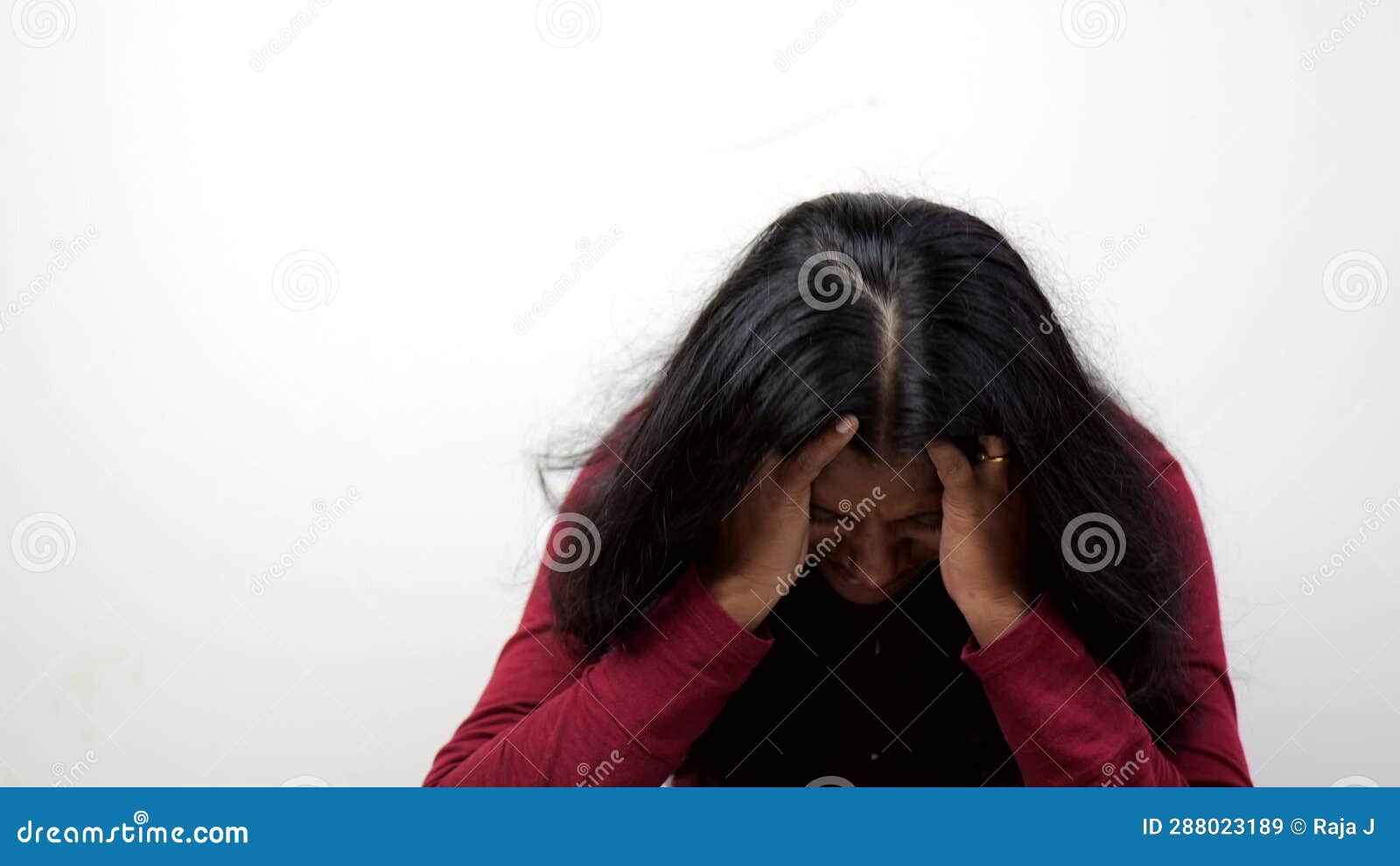 A Sad Woman Sitting On Floor Holding Head In Hands Stock Video Video