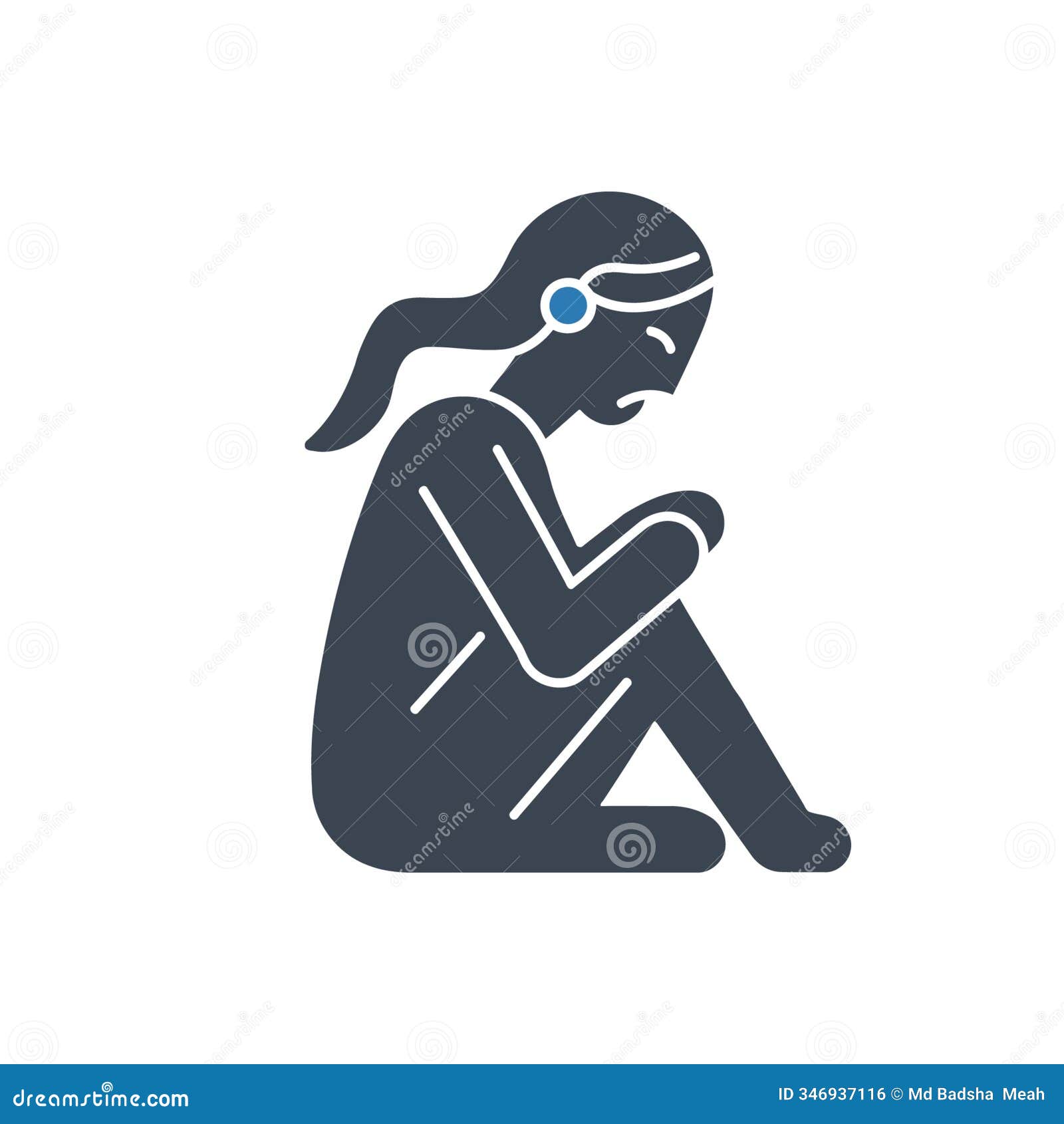 Man Sitting Icon. Person Sit Bench Chair Wait Waiting Seat Patience ...