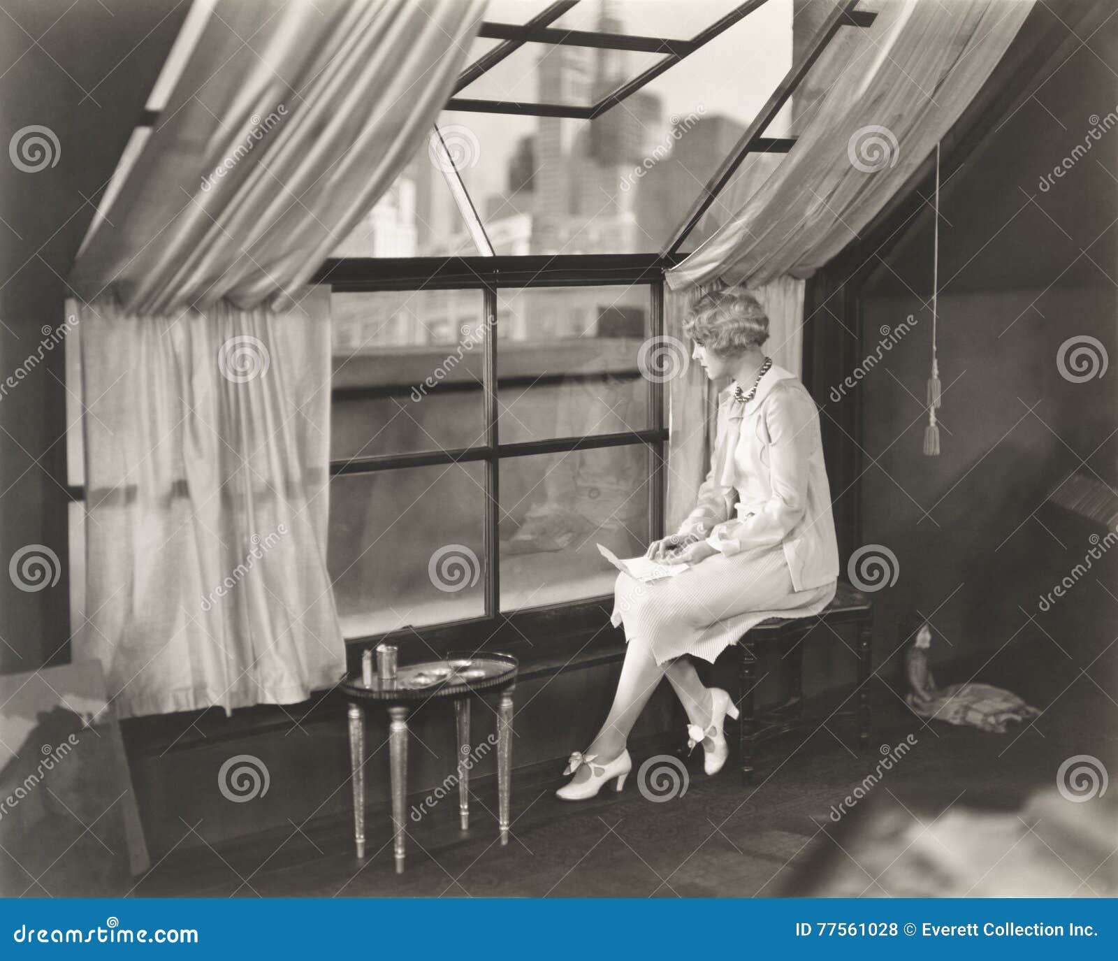 Sad Woman Staring Out Window Stock Photo - Image of exercise ...