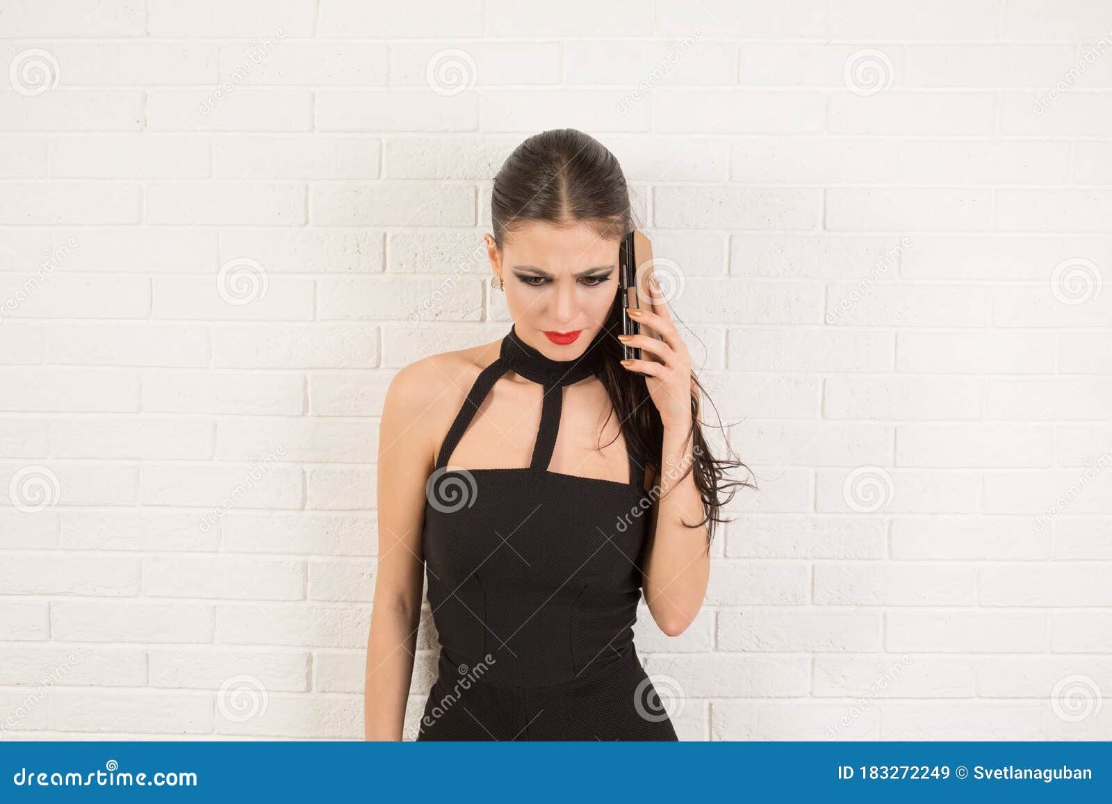 Sad Woman Talking On Phone Stock Image Image Of Frustrated 183272249