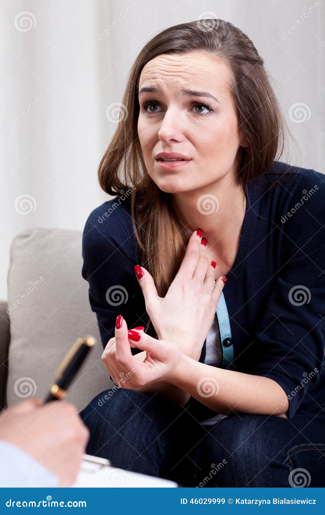 Sad Woman Talking with Therapist Stock Image - Image of problem ...
