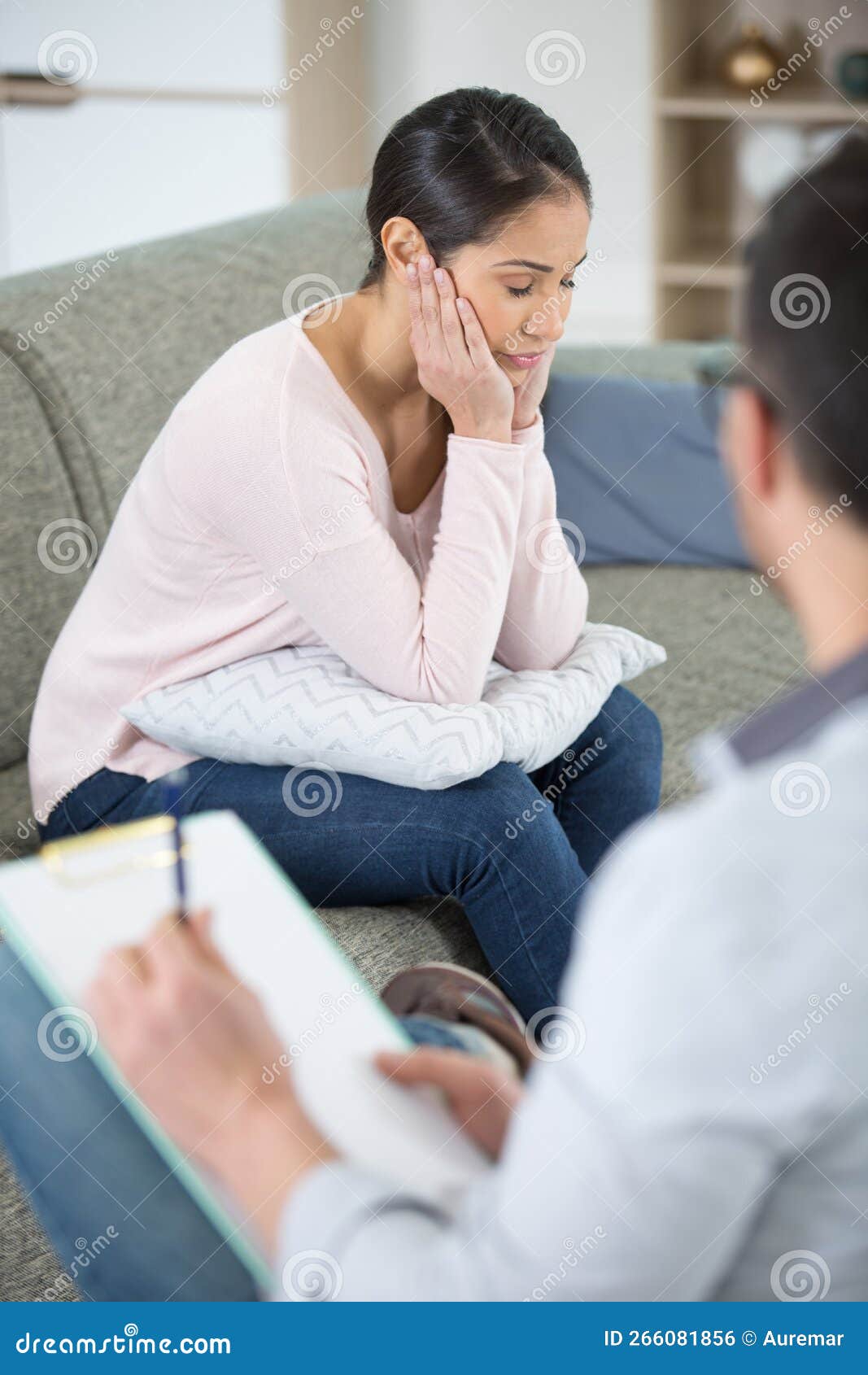 Sad Woman in Therapy Session Stock Photo - Image of frustrated, anxiety ...