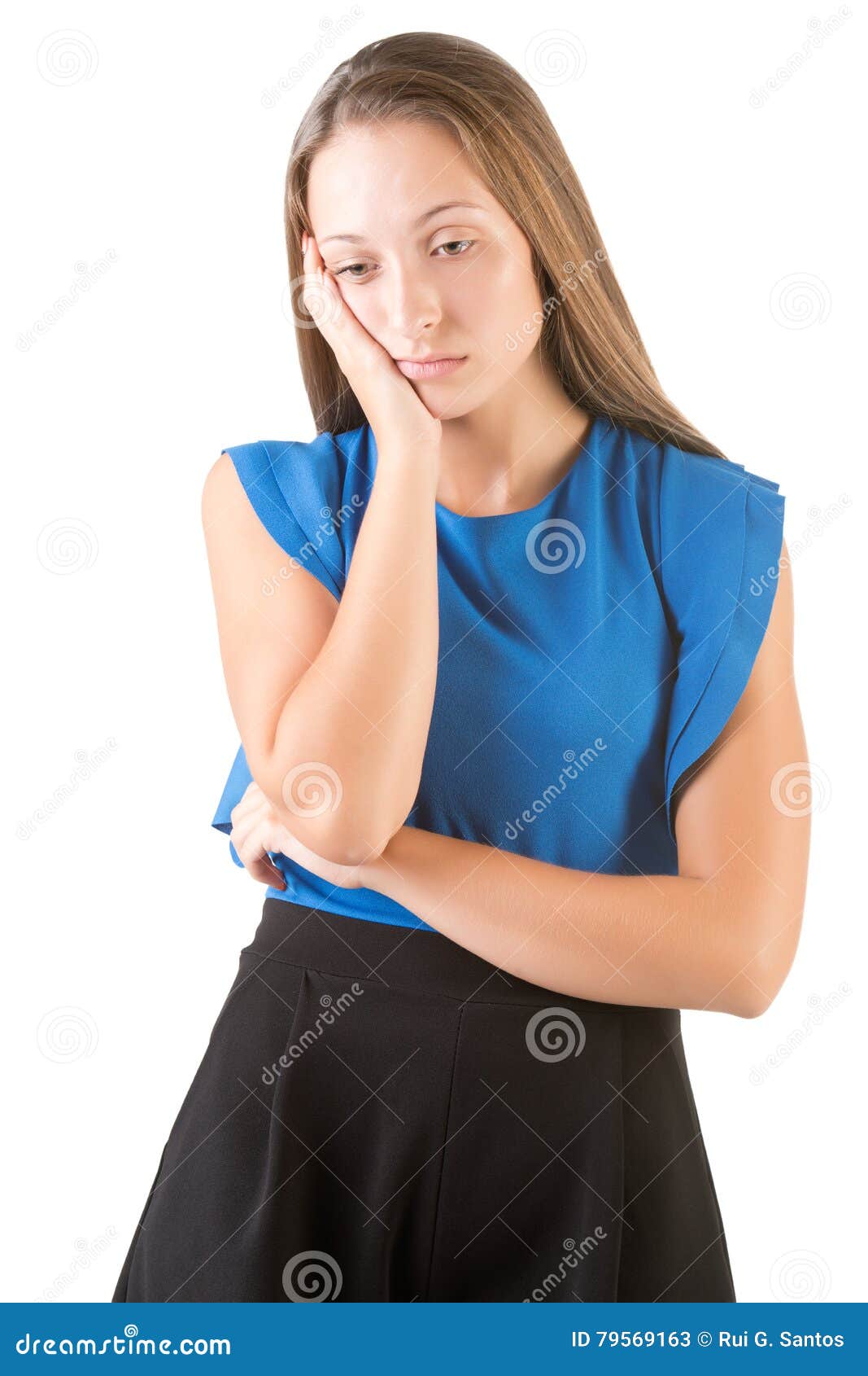 Sad Woman Thinking stock image. Image of beautiful, beauty - 79569163