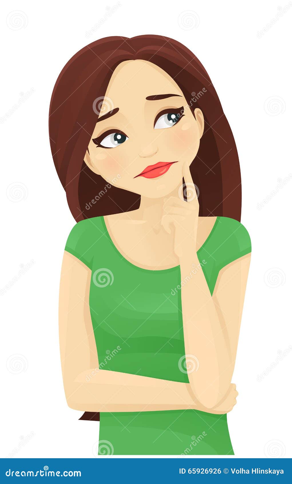 Sad woman thinking stock vector. Illustration of sadness - 65926926