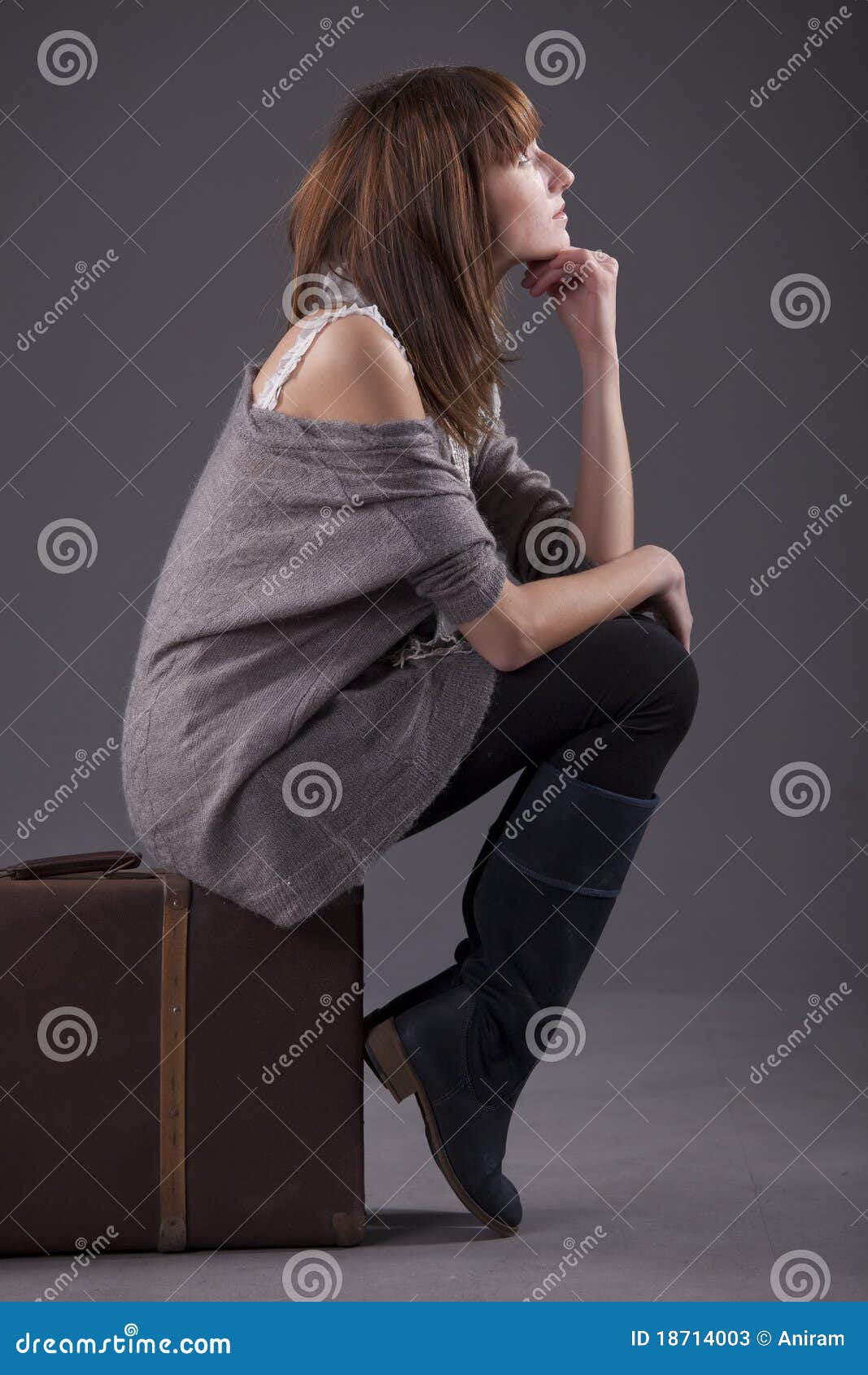 Sad woman traveling stock image. Image of portrait, attractive - 18714003