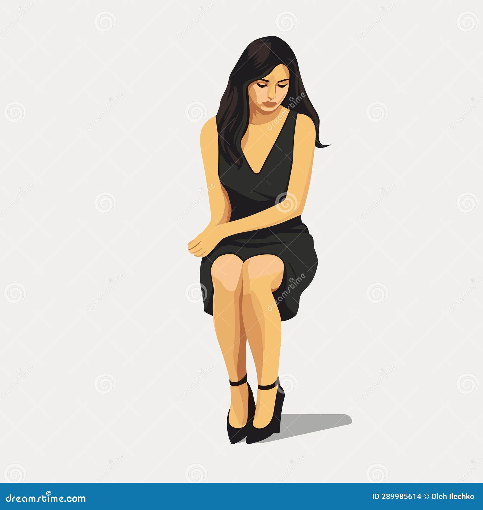 Sad Woman Vector Flat Minimalistic Isolated Illustration Stock Vector ...