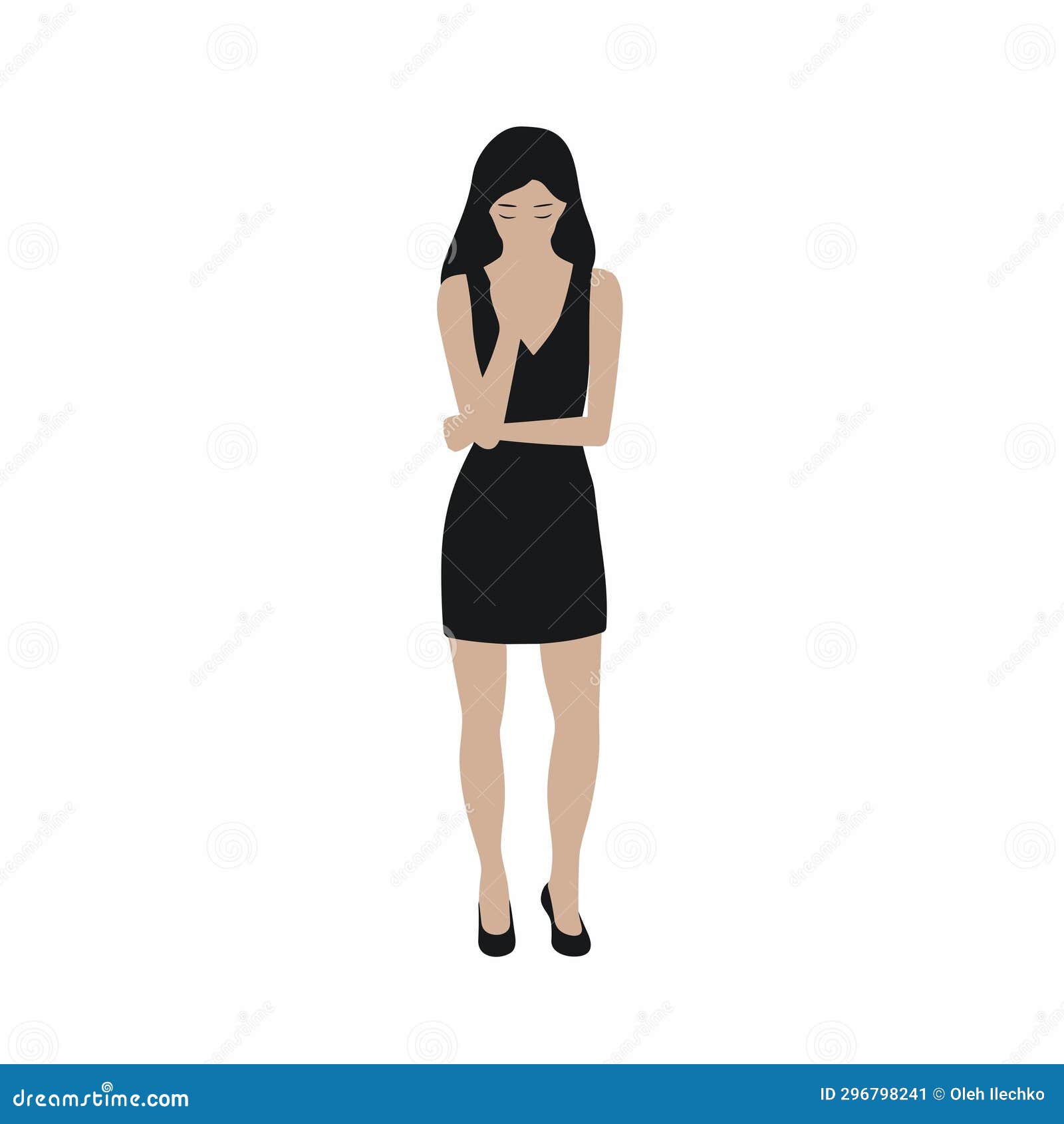 Sad Woman Vector Flat Minimalistic Isolated Illustration Stock ...