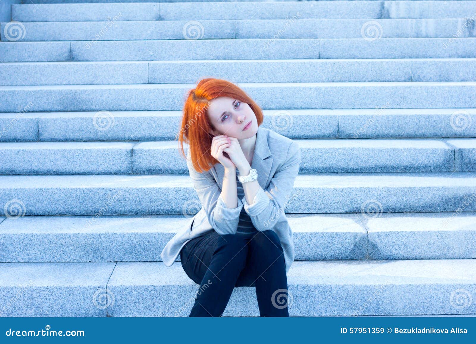 Sad Woman Waiting for Someone Stock Image - Image of woman, girl: 57951359
