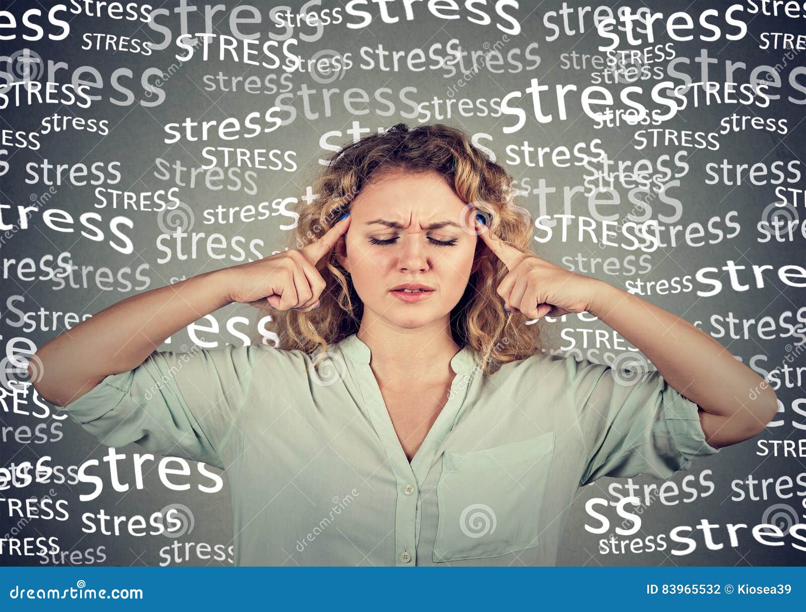 Sad Woman With Worried Stressed Face Expression Stock Photography ...