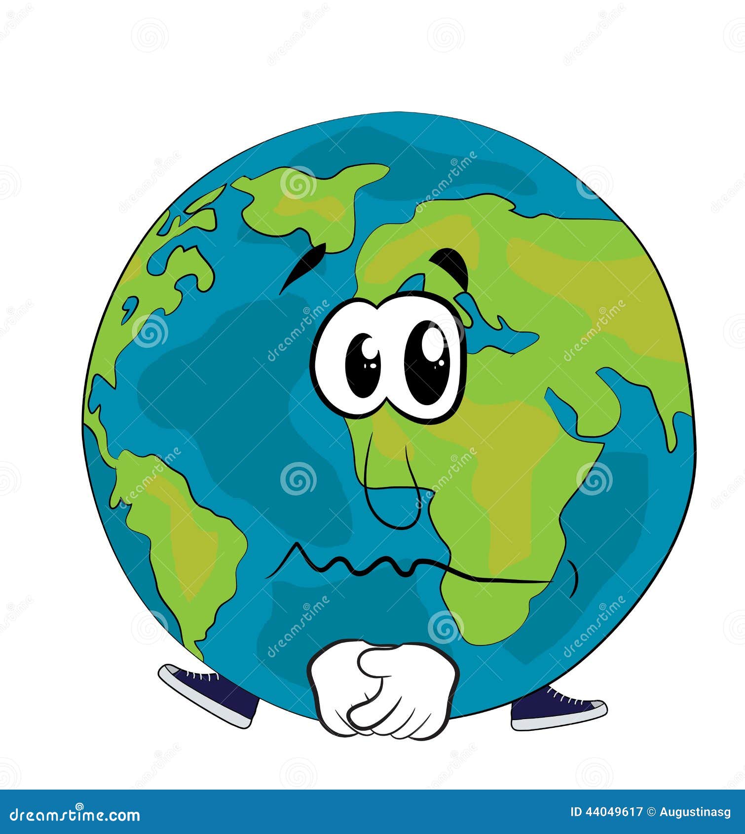 Sad World globe cartoon stock illustration. Illustration of planet ...