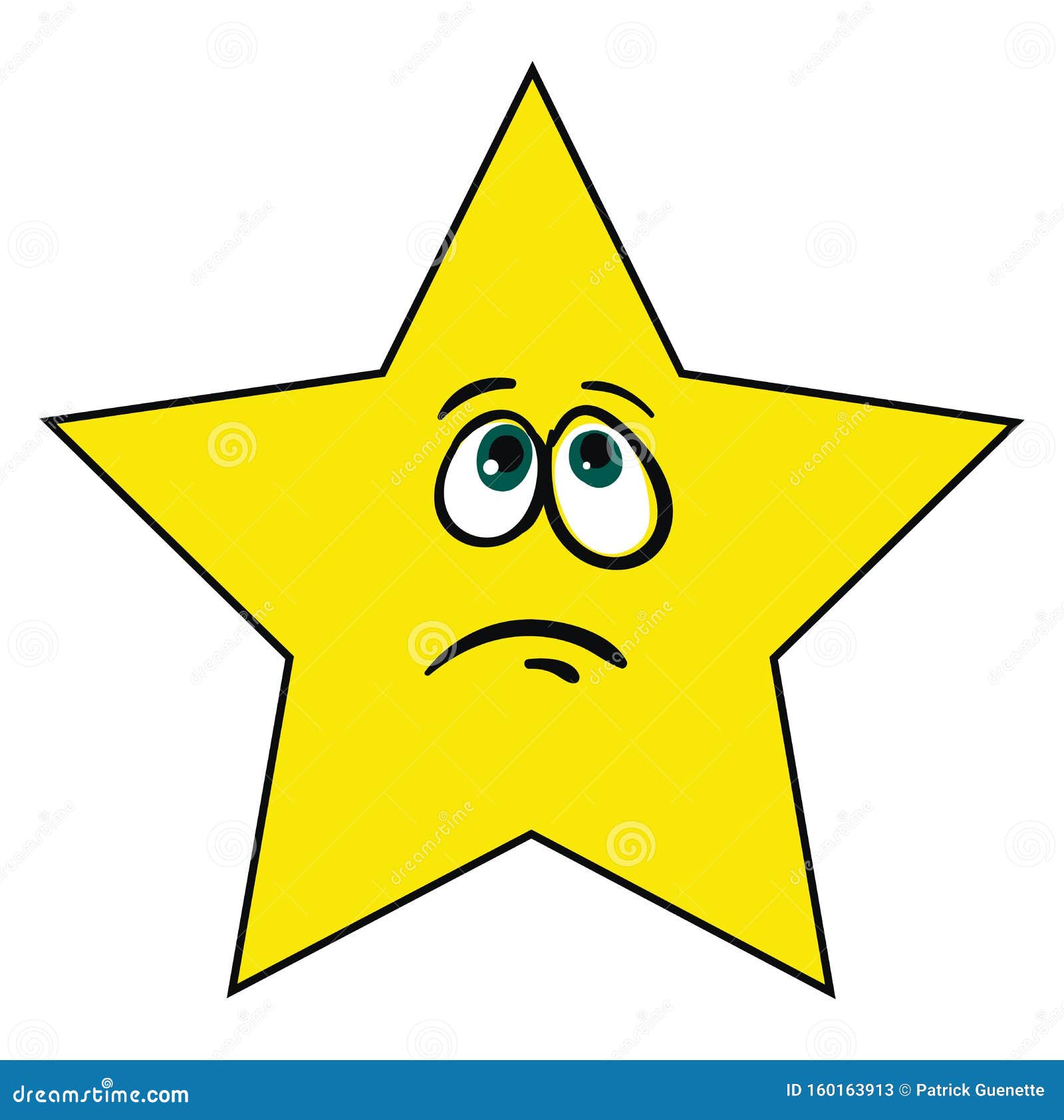 Sad Star, Vector or Color Illustration Stock Vector - Illustration of ...