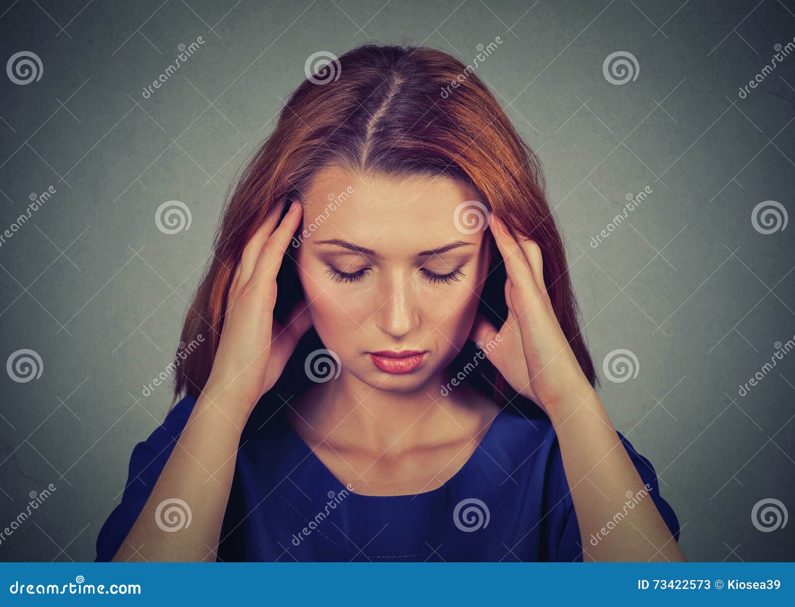 Sad Young Beautiful Woman With Worried Stressed Face Expression Looking