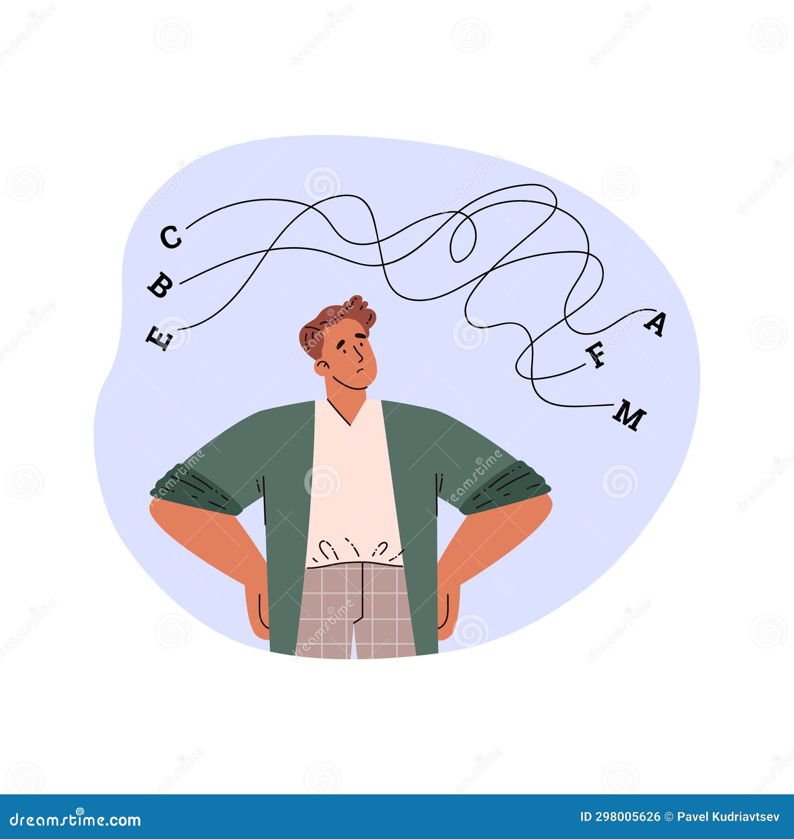 Sad Young Boy Having Learning Difficulties Flat Style Stock ...