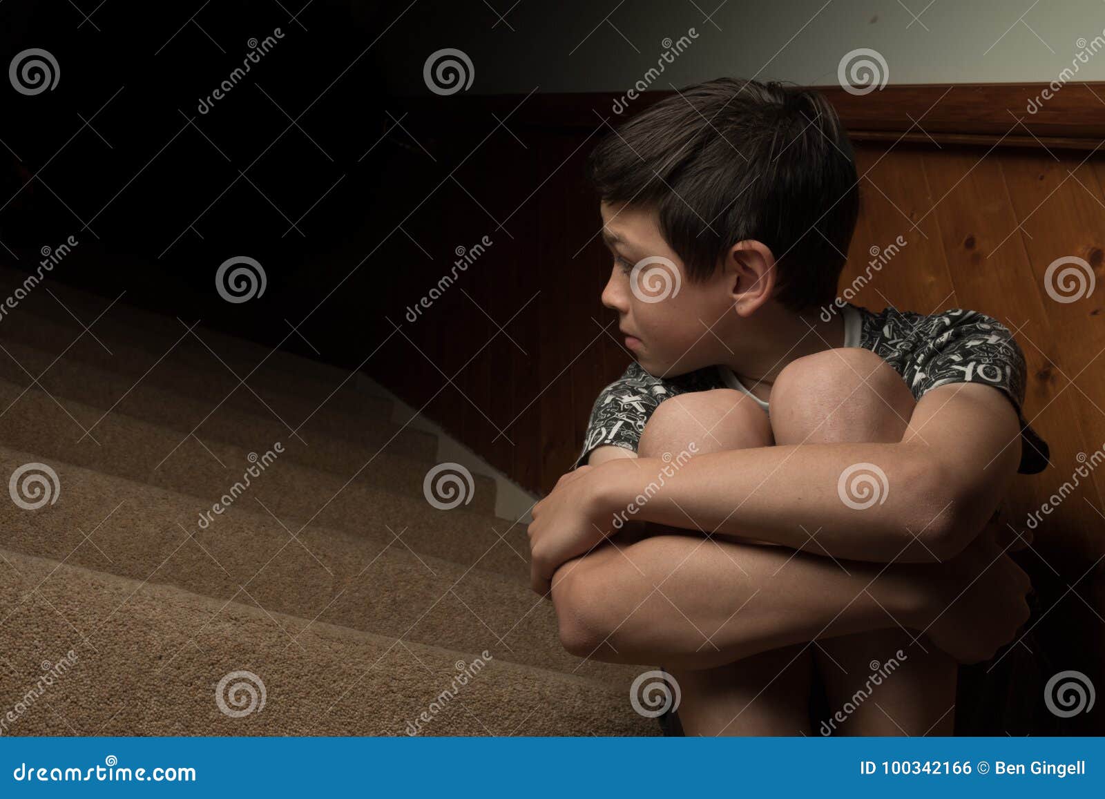 Sad young boy stock photo. Image of teenager, depressed - 100342166