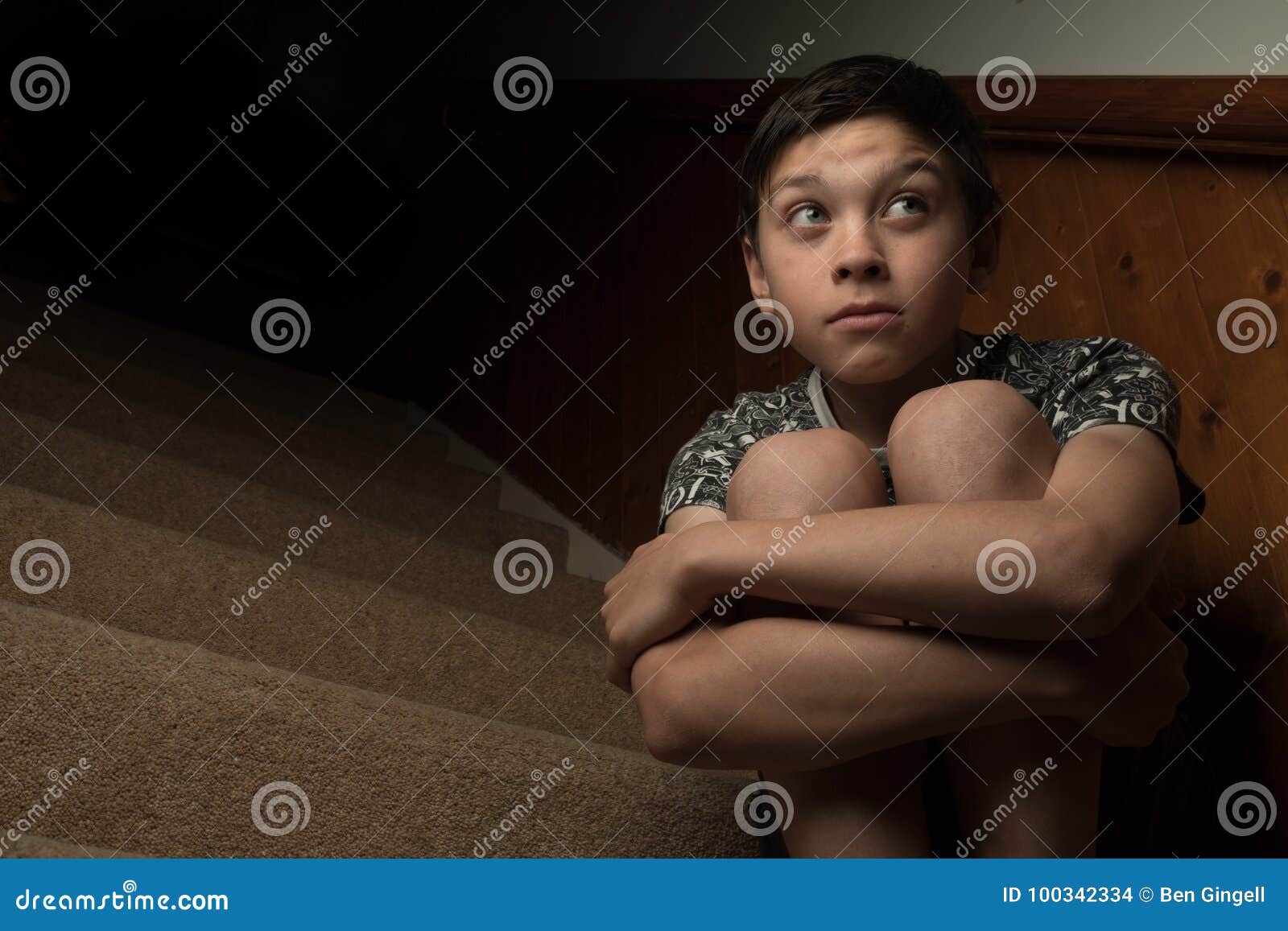 Sad young boy stock photo. Image of abused, male, youth - 100342334
