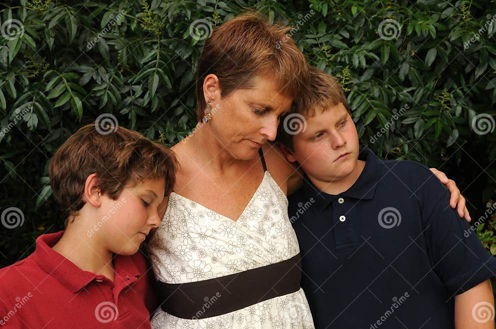 Sad young family stock image. Image of mother, death, grief - 8724901