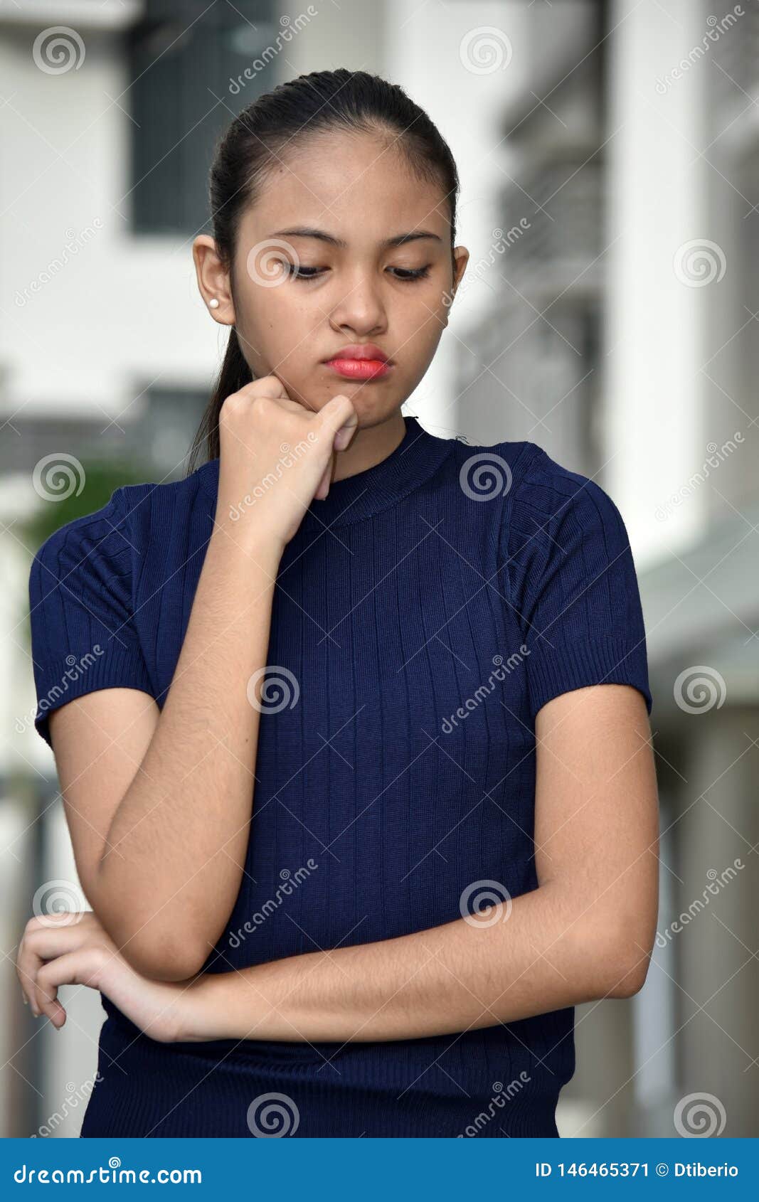 Sad Young Filipina Person stock image. Image of depression - 146465371