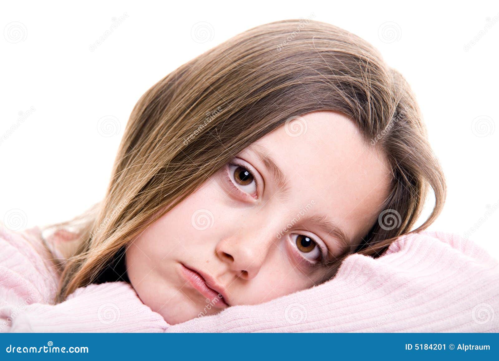 Sad young girl isolated stock image. Image of despair - 5184201