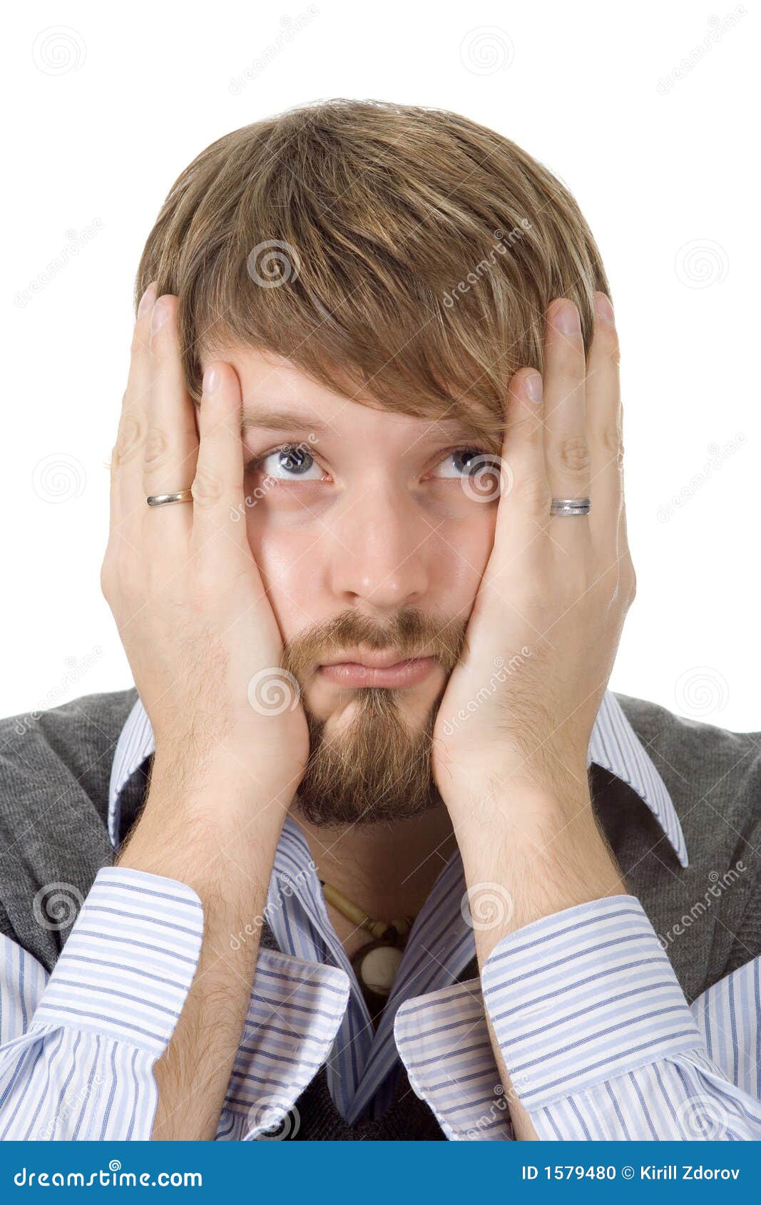Sad young man stock photo. Image of looking, close, grief - 1579480