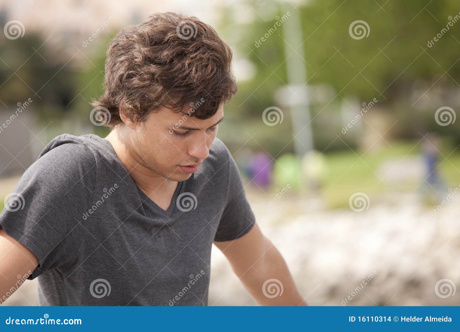 Sad young man stock photo. Image of lonely, adolescence - 16110314