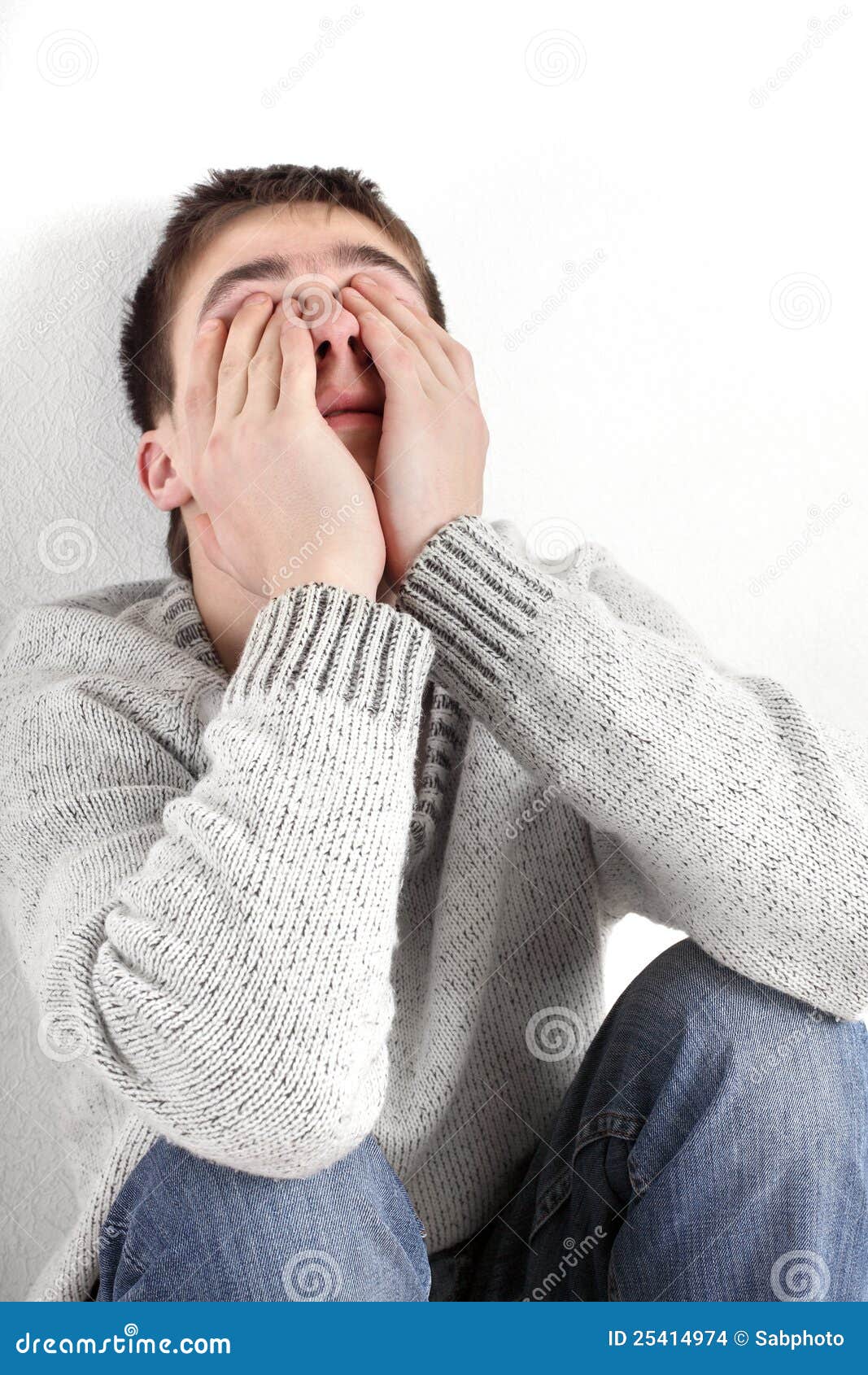 Sad young man stock photo. Image of single, thinking - 25414974
