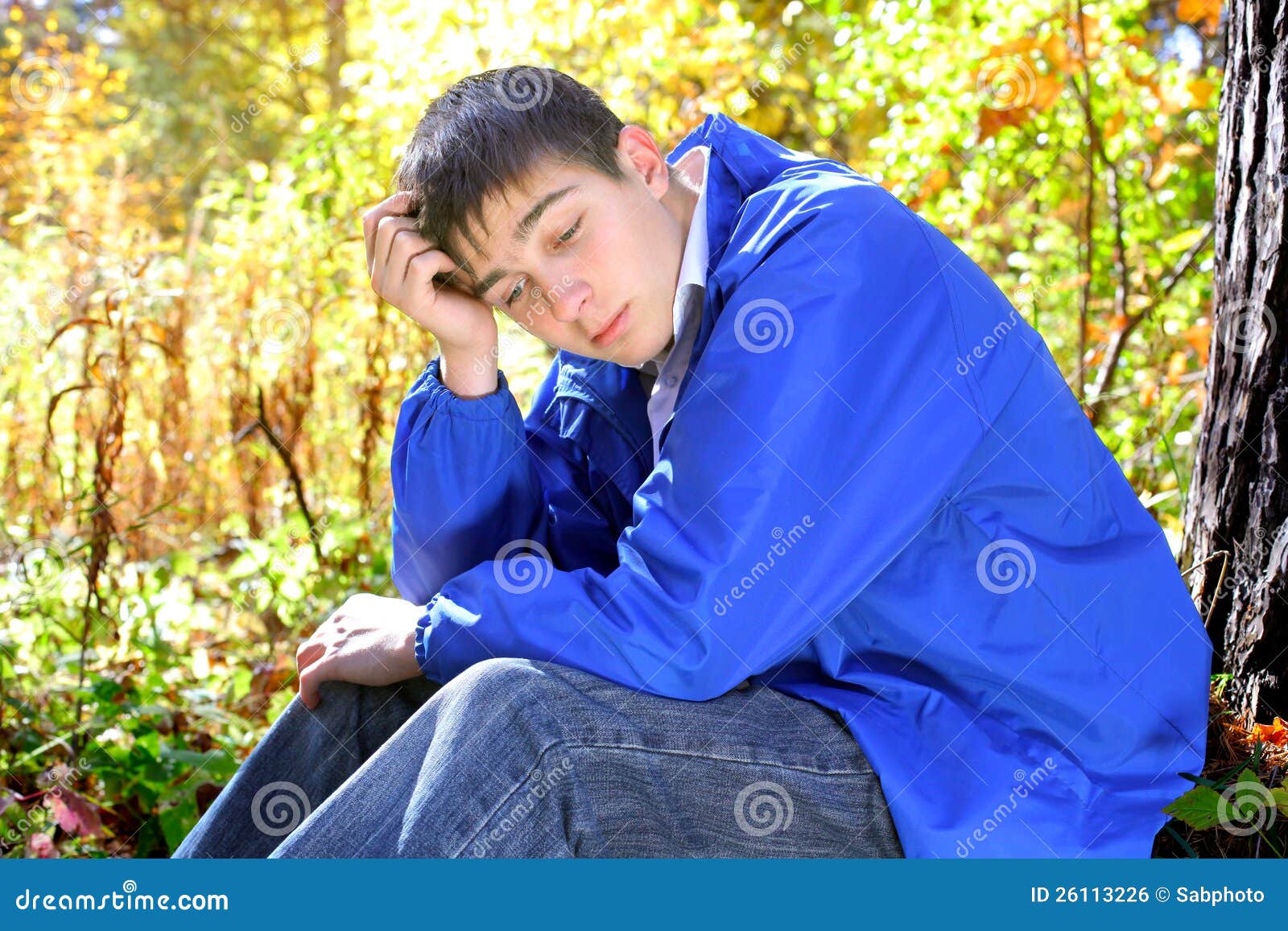 Sad young man stock photo. Image of handsome, human, melancholy - 26113226