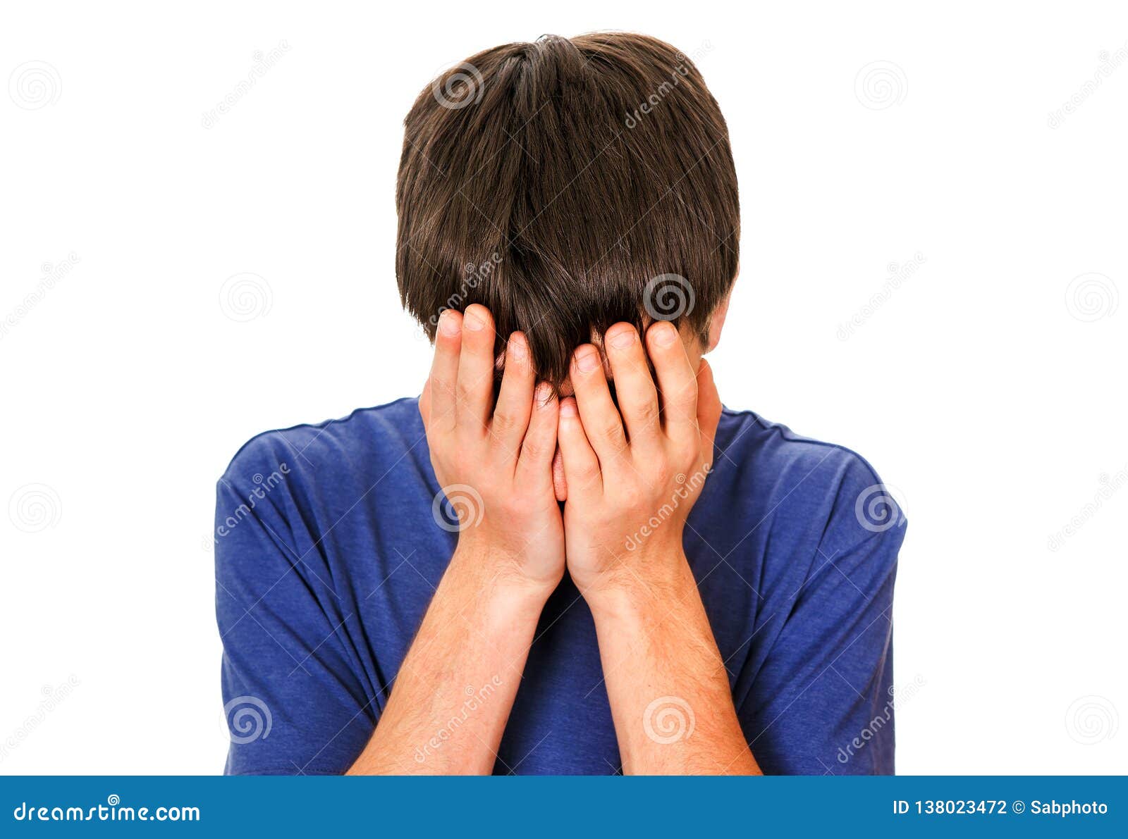 Sad Young Man stock photo. Image of single, stress, grieved - 138023472