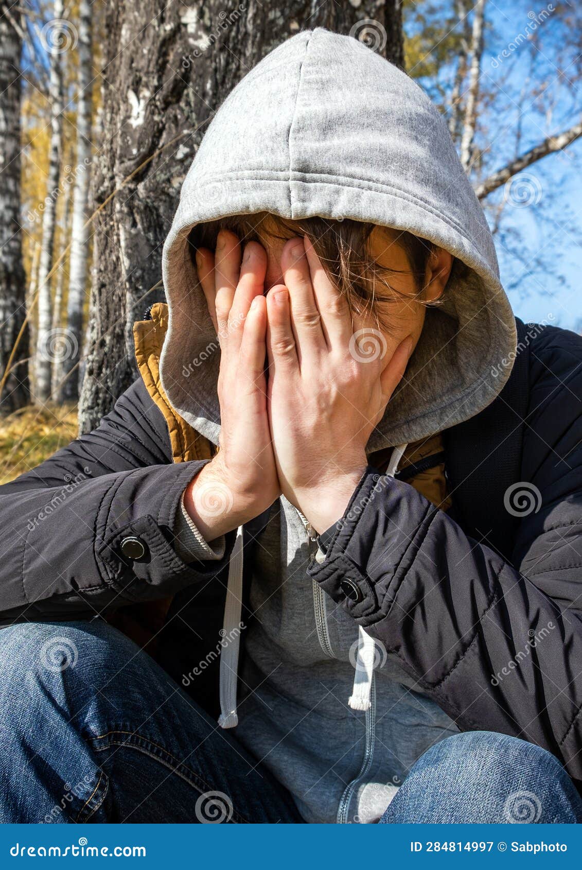Sad Young Man stock image. Image of lonely, solitude - 284814997