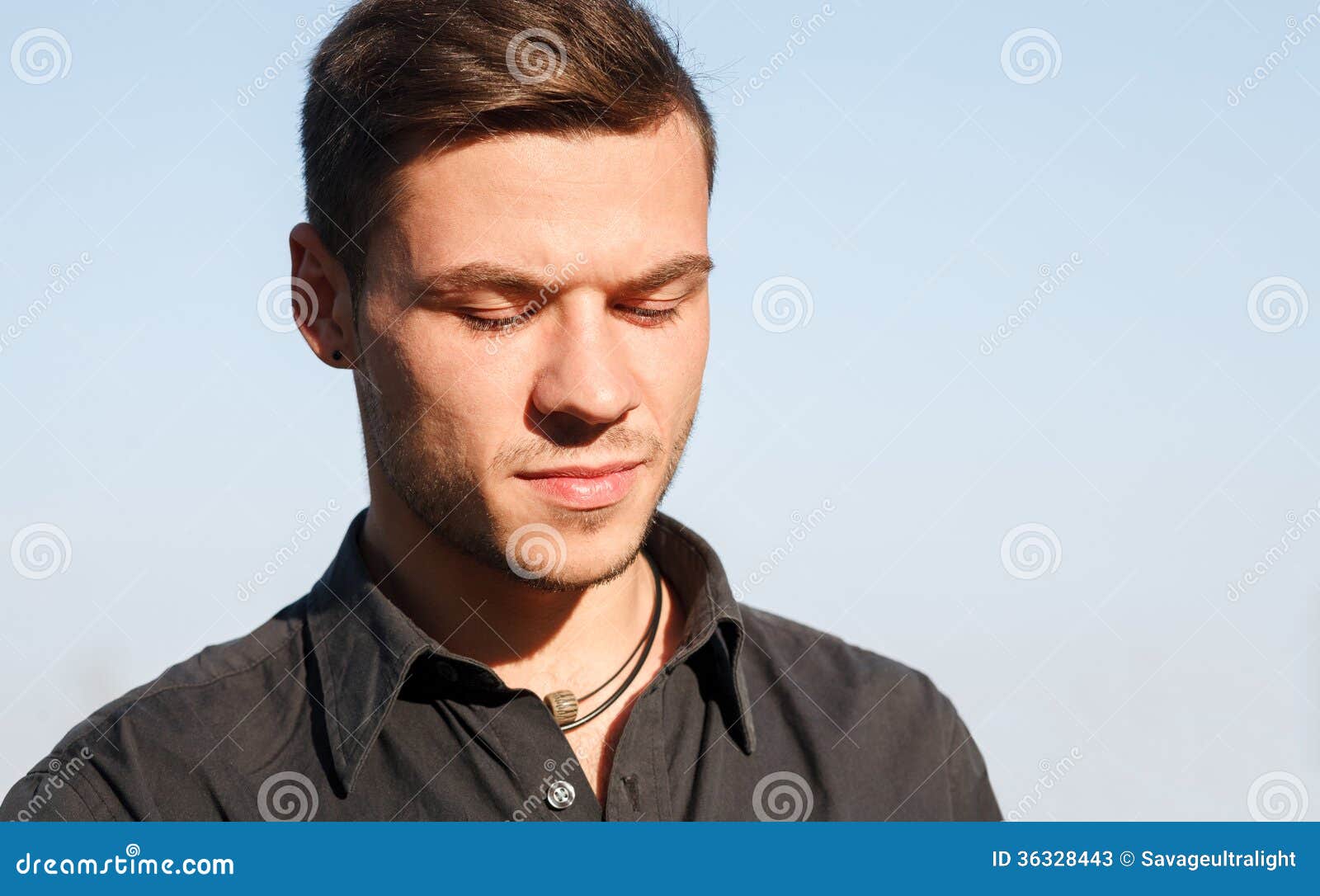 Sad young man stock image. Image of copy, young, outside - 36328443