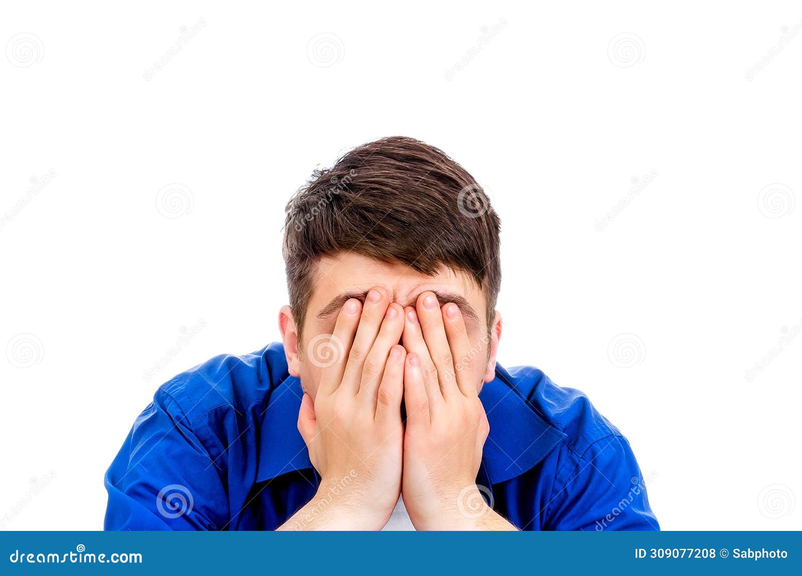 Sad Young Man is Crying stock photo. Image of hurt, teen - 309077208