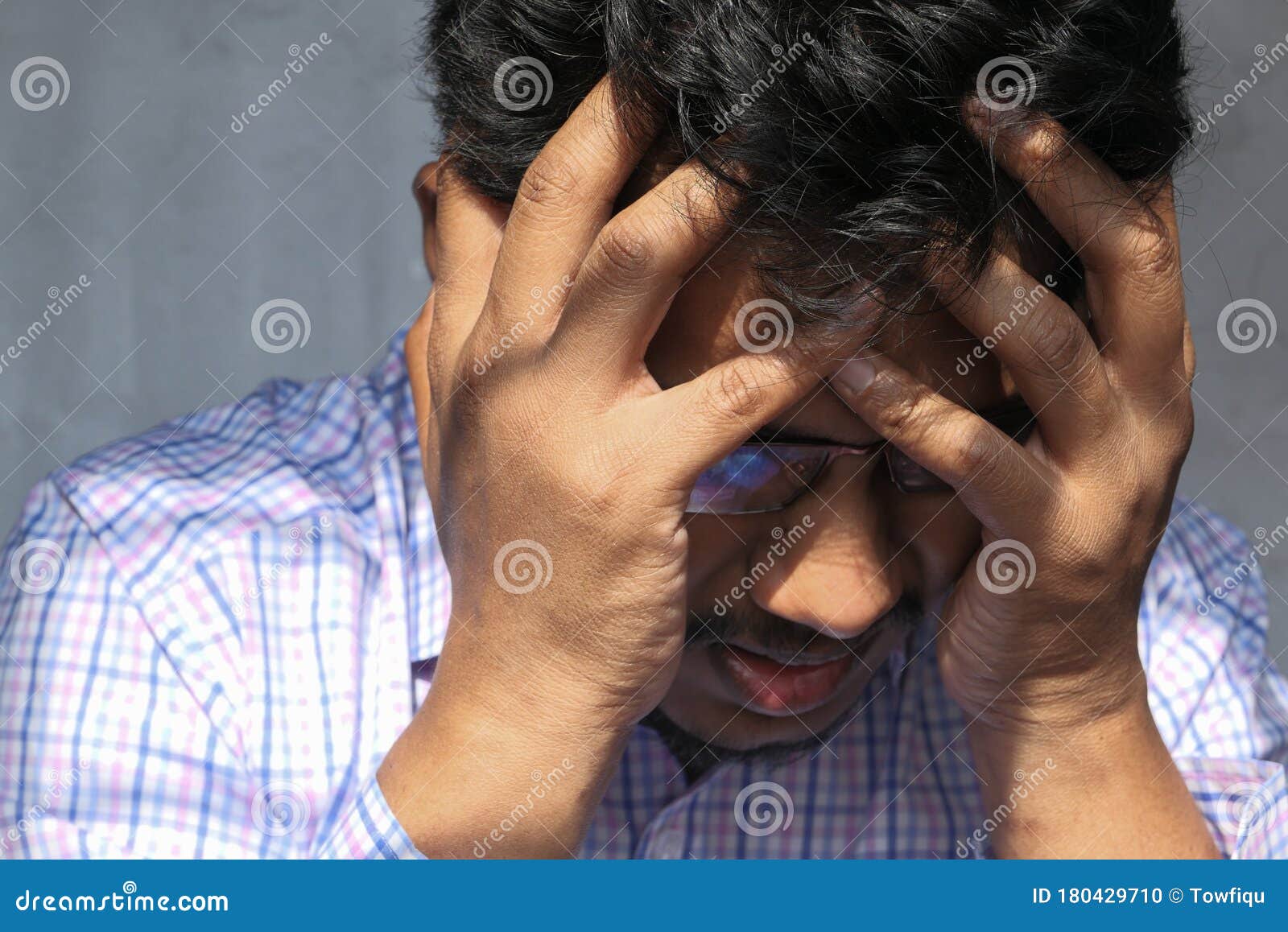 Sad Young Man Hand Over Mouth, Close Up Stock Photo - Image of please ...