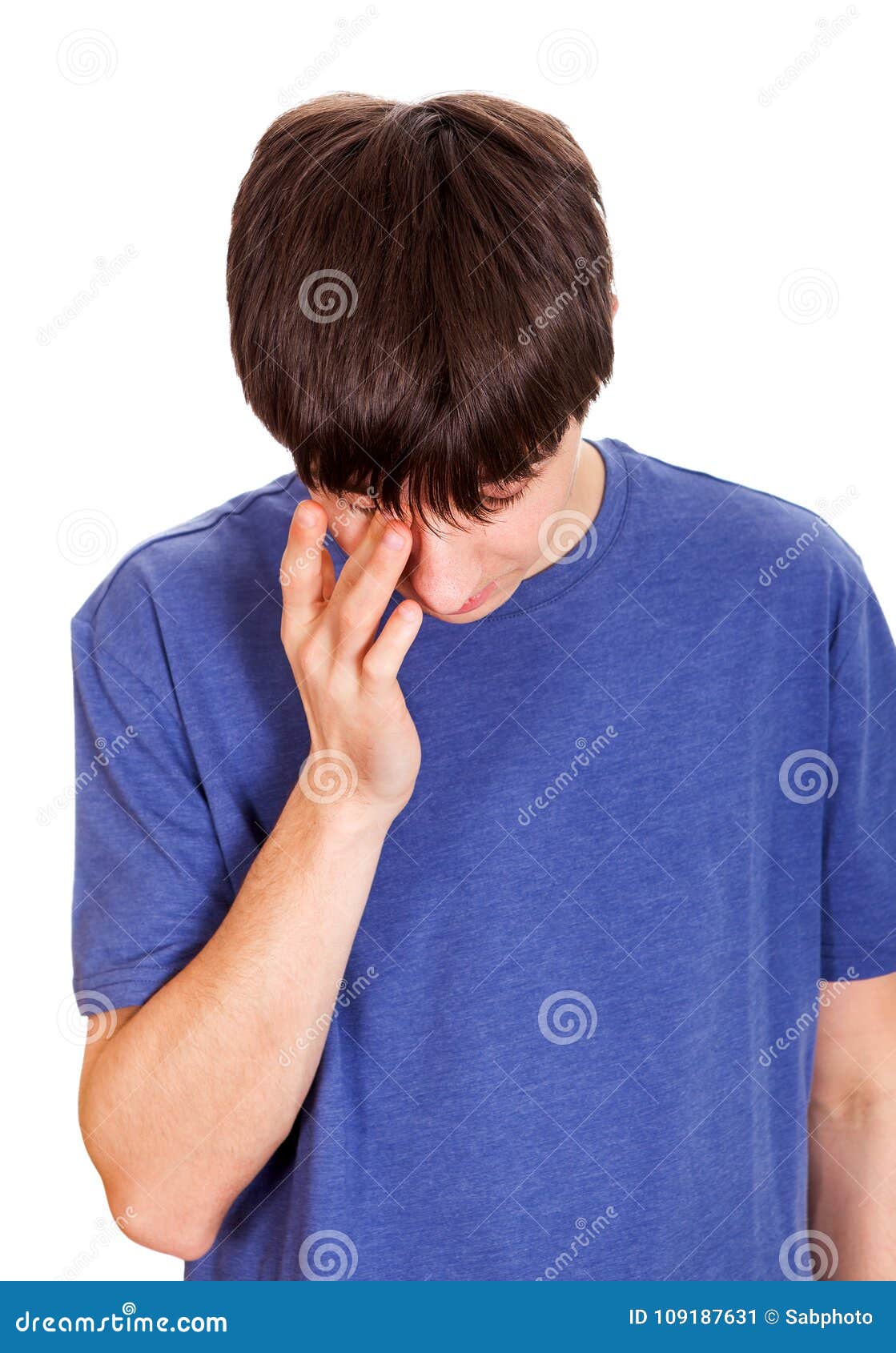 Sad Young Man stock image. Image of person, isolated - 109187631