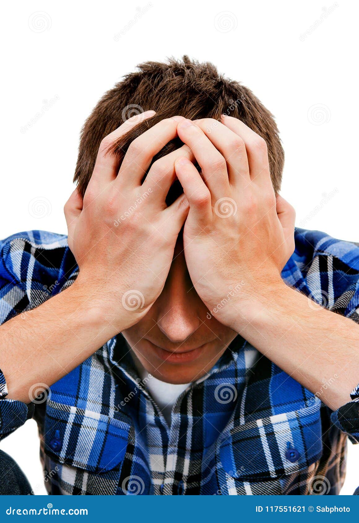 Sad Young Man stock image. Image of downcast, desolation - 117551621